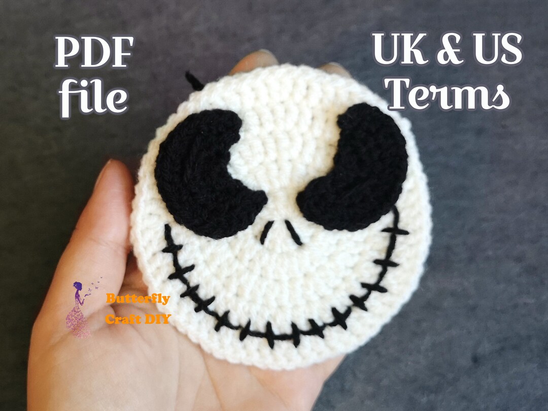 PDF Pattern Crochet Halloween Skull Coaster - Etsy