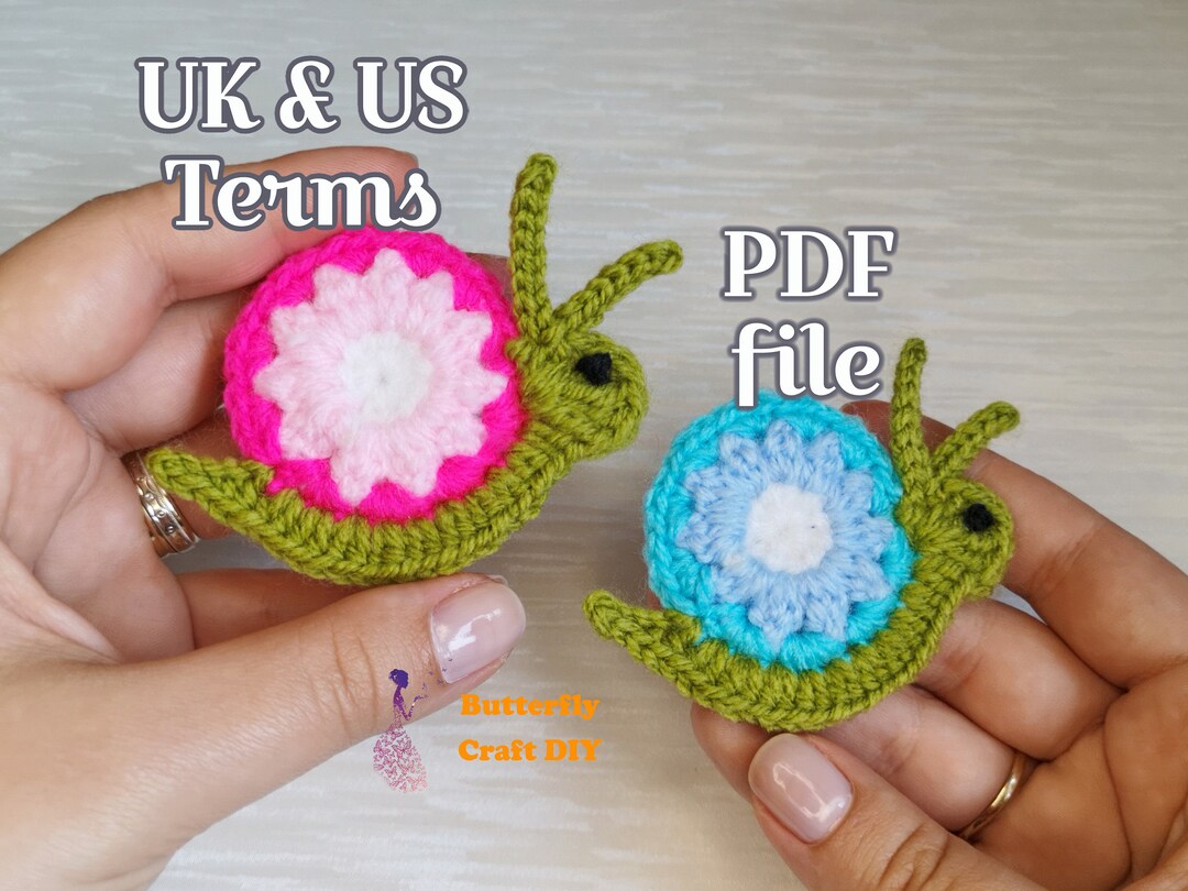 PDF Pattern Crochet Snail Applique Small Crochet Project: How to Do a Snail for Beginners Easy ...