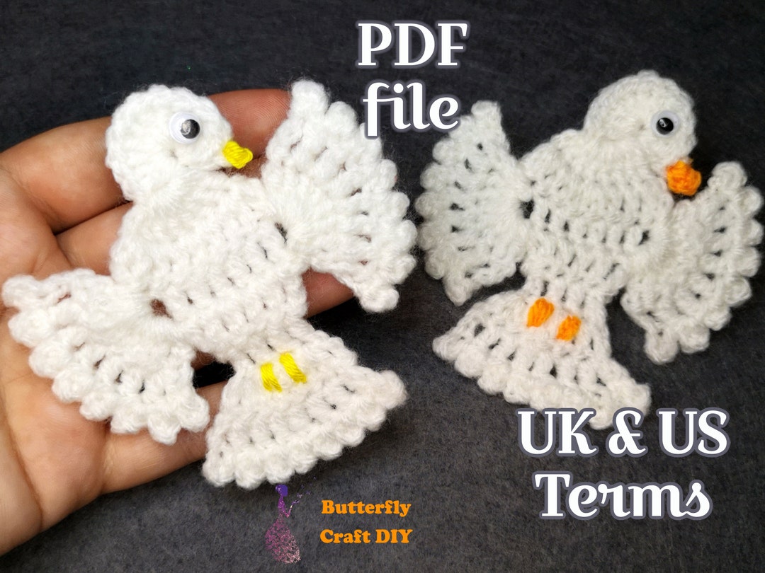 PDF Pattern Crochet Peace Dove / Bird Applique for Christmas Tree ...