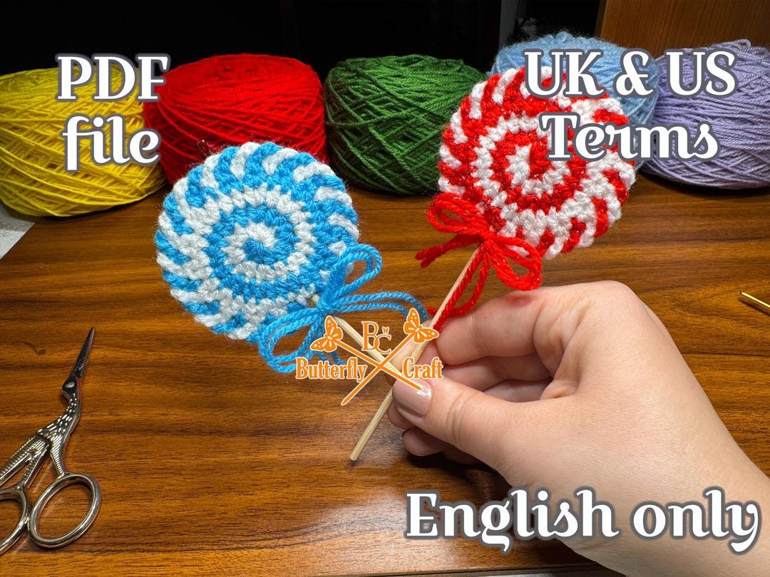PDF Digital Pattern Crochet Lollipop / Crochet Christmas Ornament ...