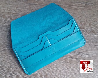 PDF Long Slim Wallet Template Minimalist Wallet Pattern - Etsy