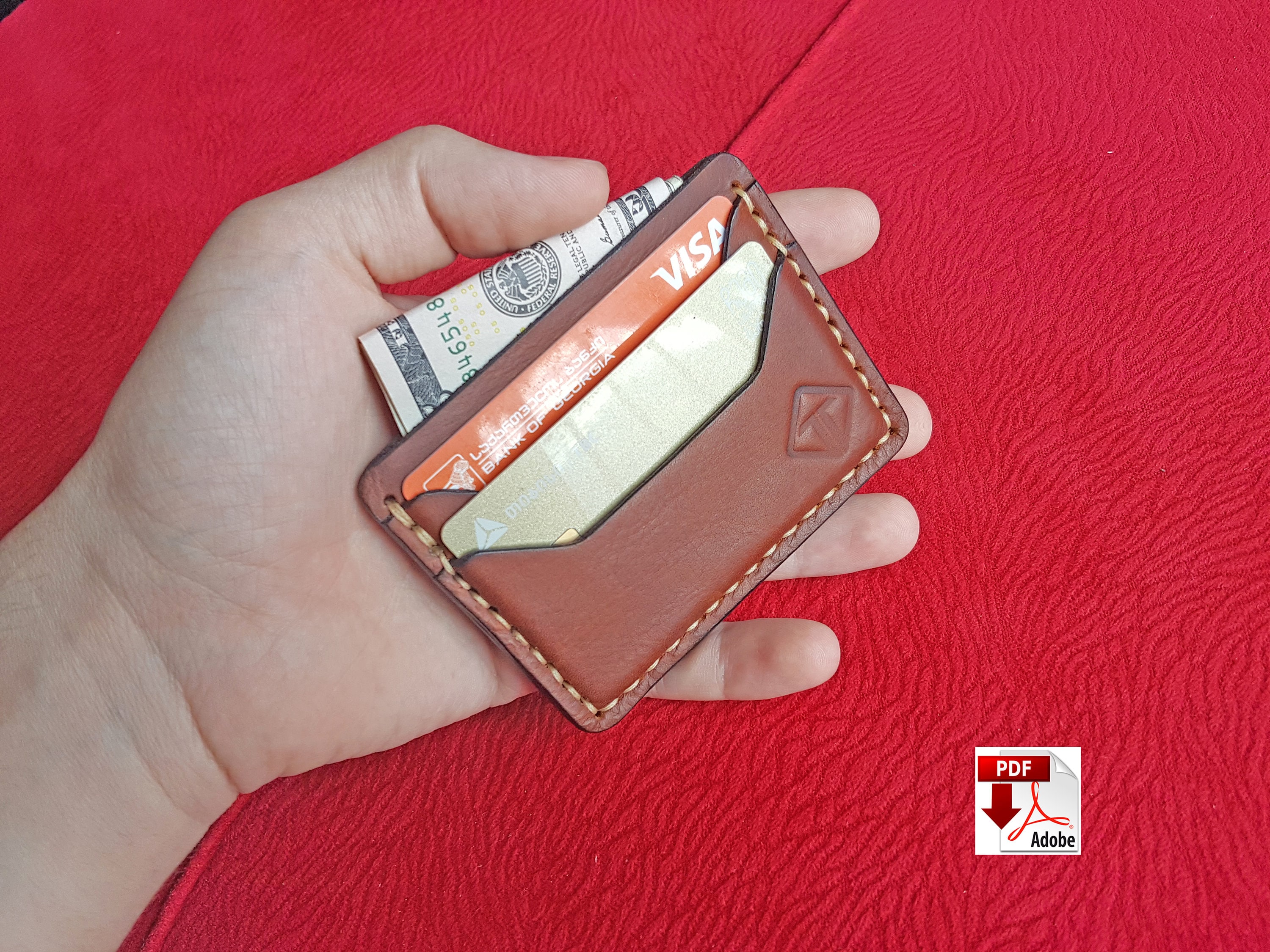 Leather Card Holder PDF Pattern, Minimalist Card Holder Pattern ...