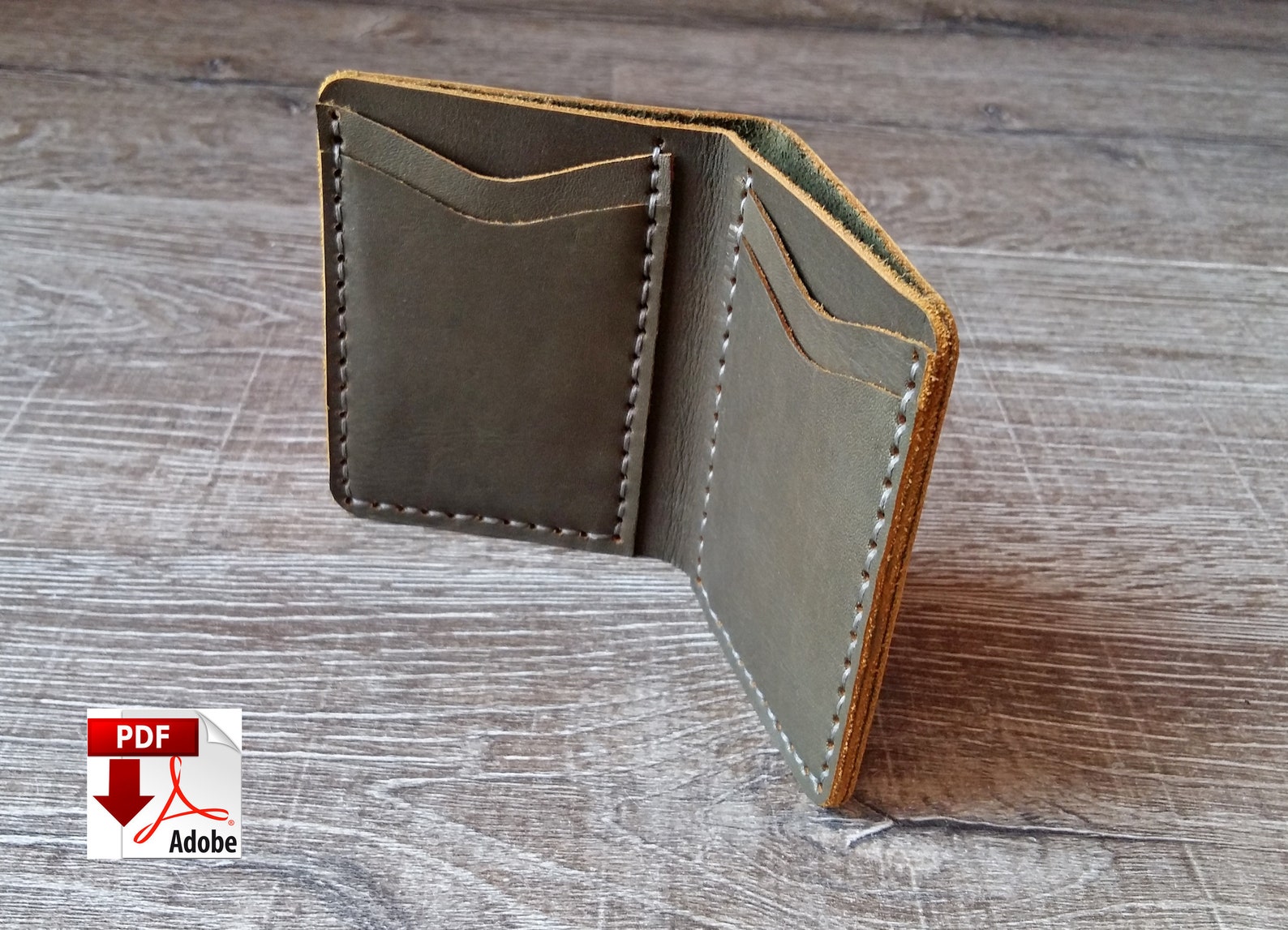 PDF Wallet Pattern Leather Bifold Wallet Minimalist Wallet - Etsy