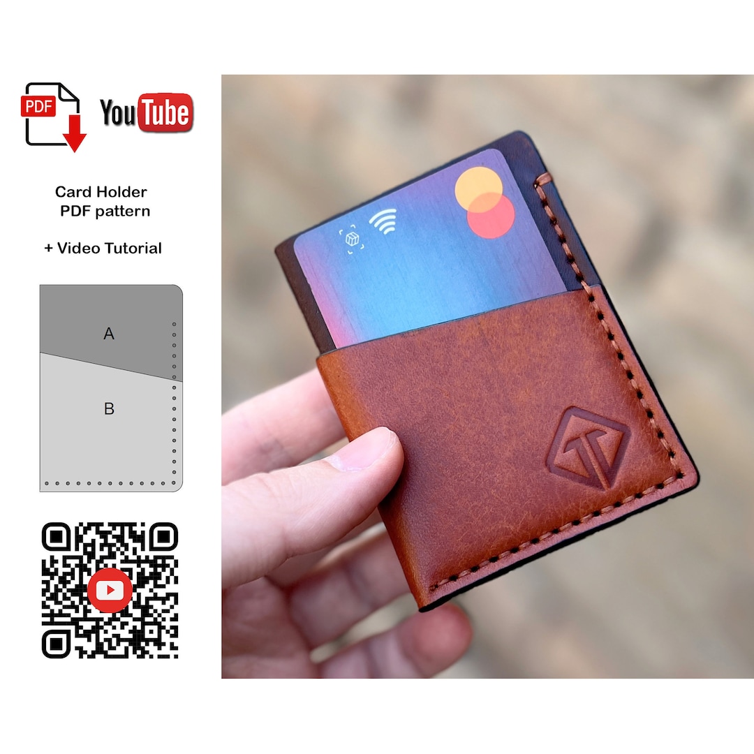 Leather Card Holder PDF Pattern, Minimalist Card Holder Pattern ...
