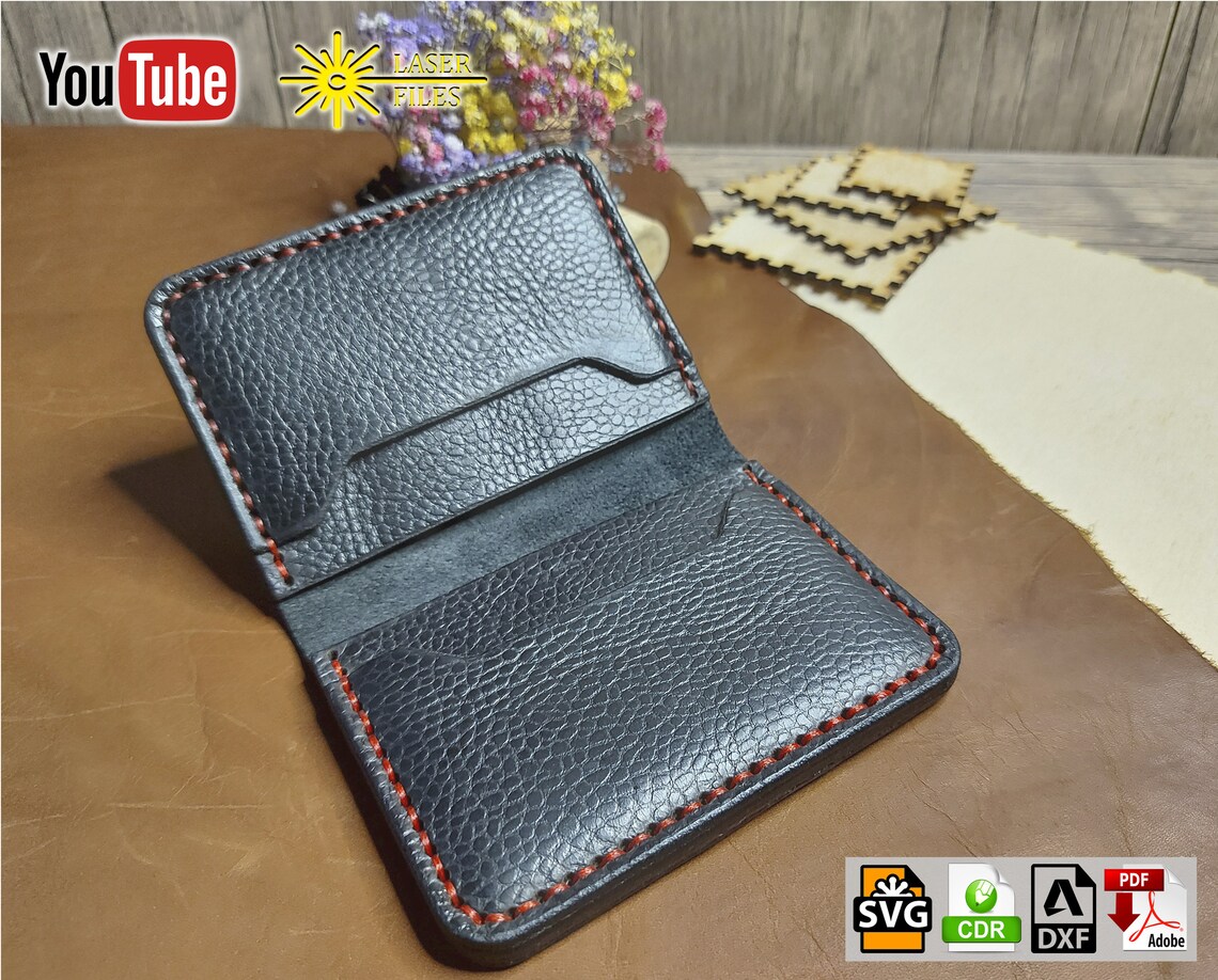 Leather Wallet Pattern SVG PDF DXF Cdr Wallet Pattern Pdf - Etsy
