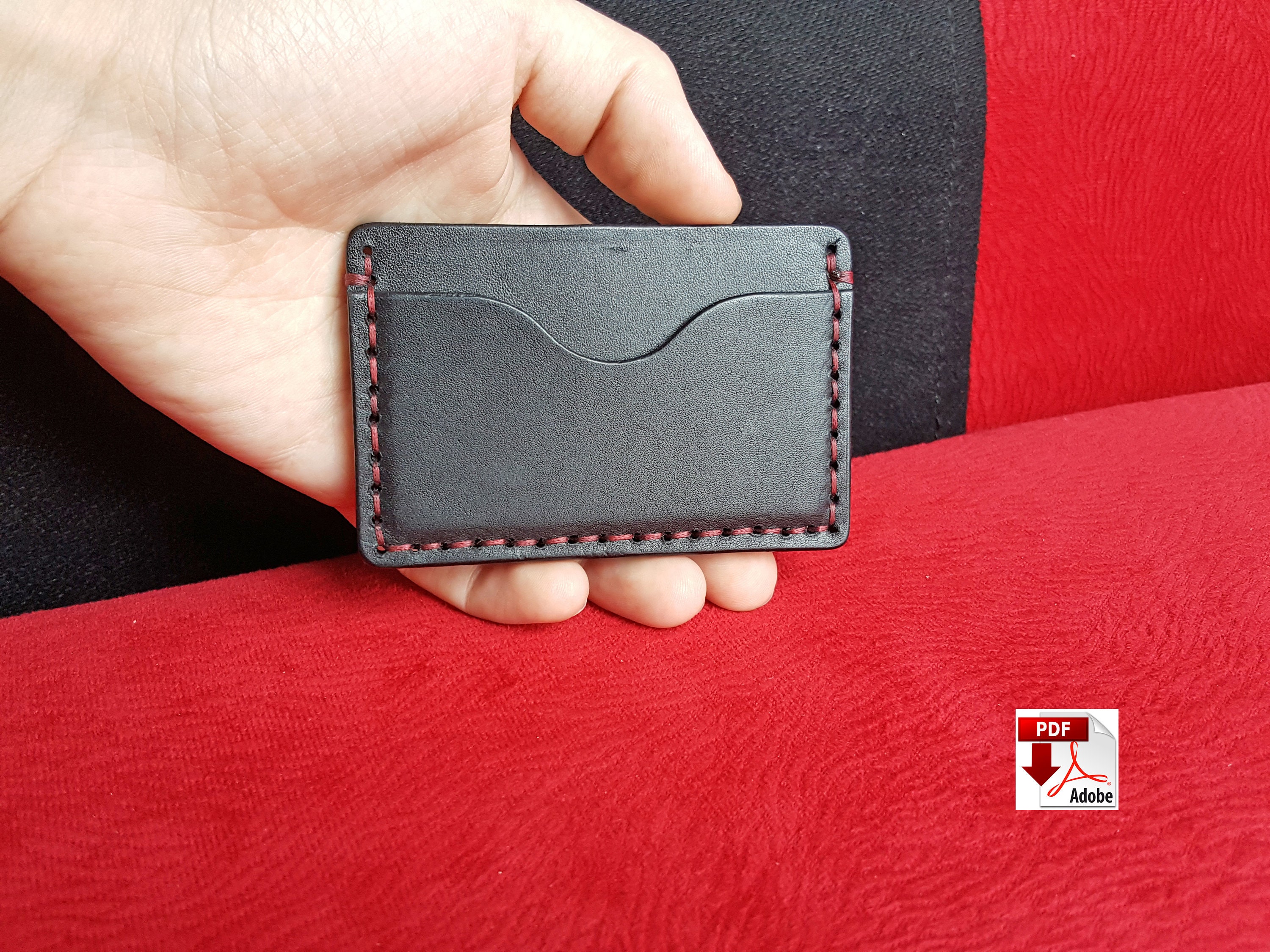 PDF Leather Card Holder Pattern Minimalist Card Holder | Etsy