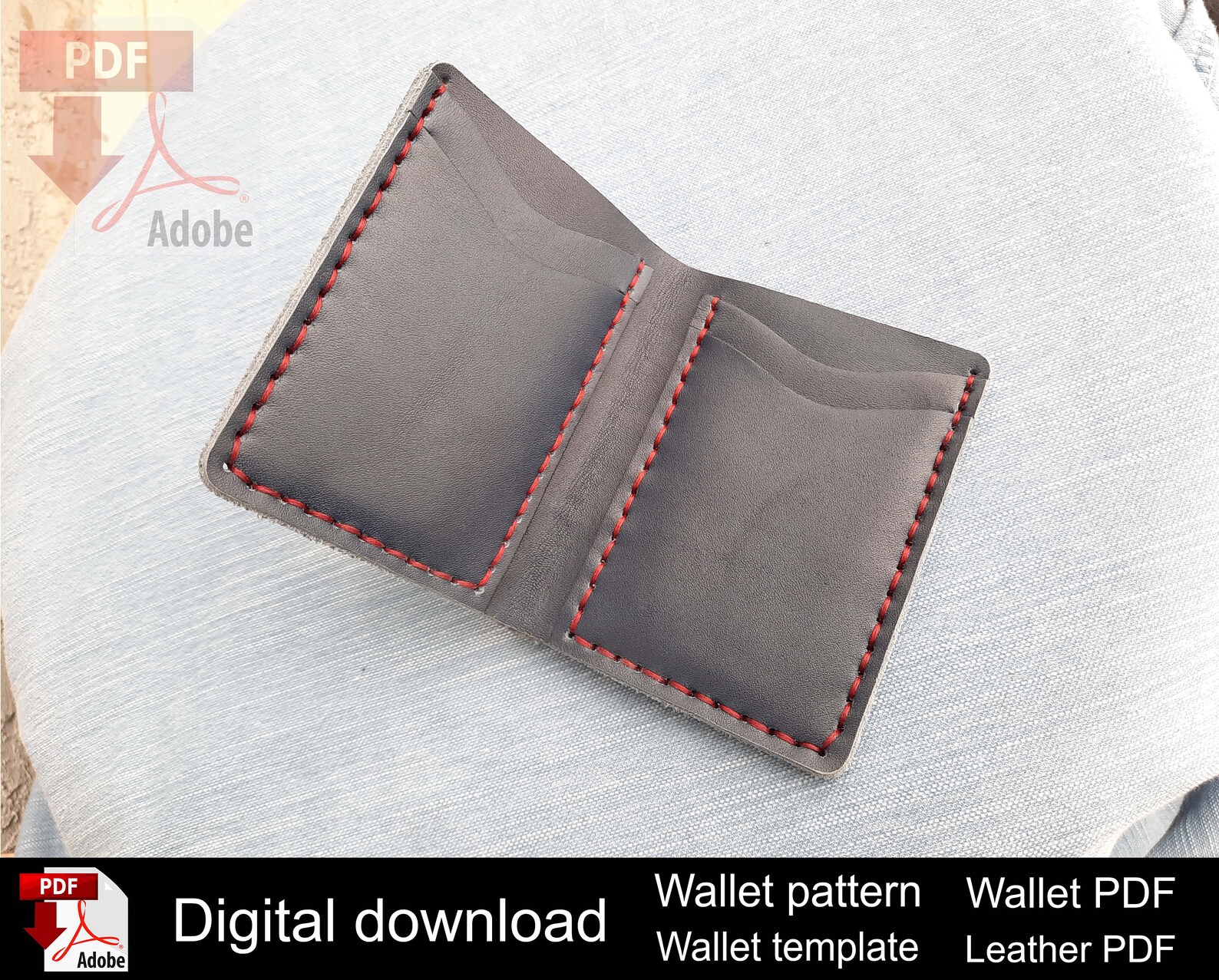 Wallet Pattern Leather Pattern Leather Template | Etsy