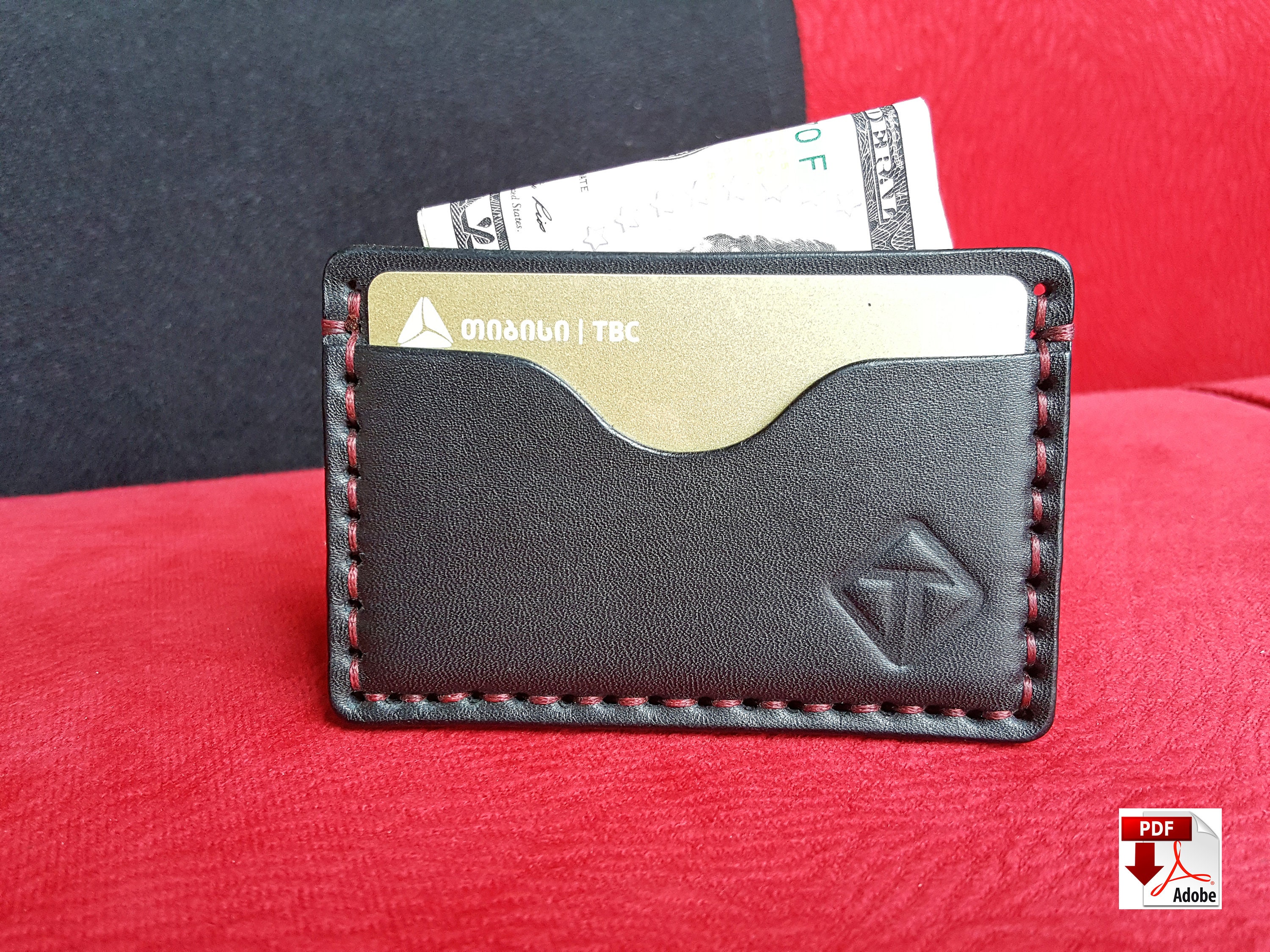 PDF Leather Card Holder Pattern Minimalist Card Holder | Etsy