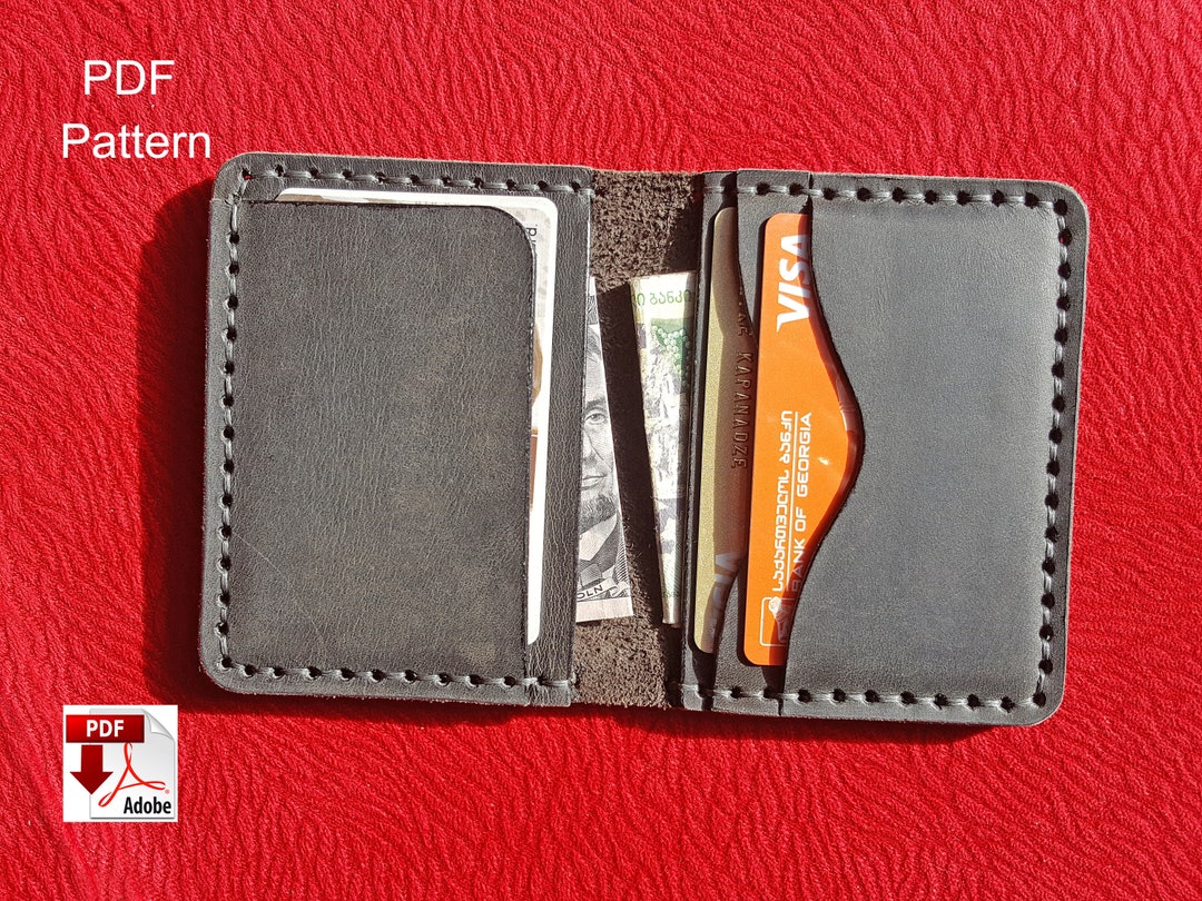 PDF Wallet Pattern, Leather Bifold Wallet, Minimalist Wallet Pattern ...