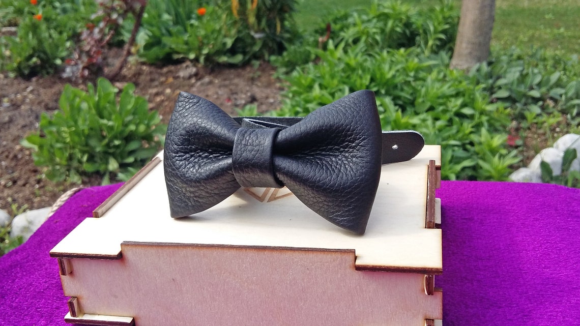 Leather Bow Tie for Men Leather Personalized Bow Tie Grooms - Etsy