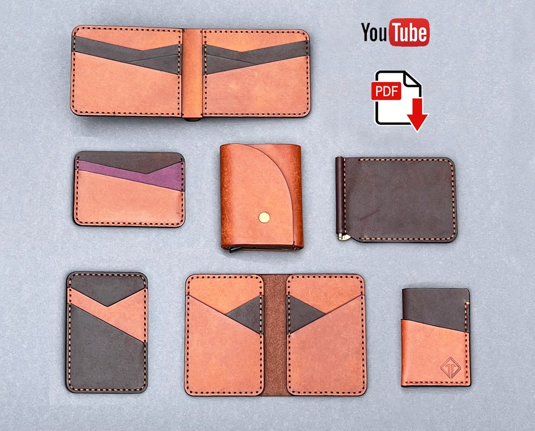 Set of 7 Leather Wallet Patterns | Leather Wallet PDF | Wallet Pattern ...