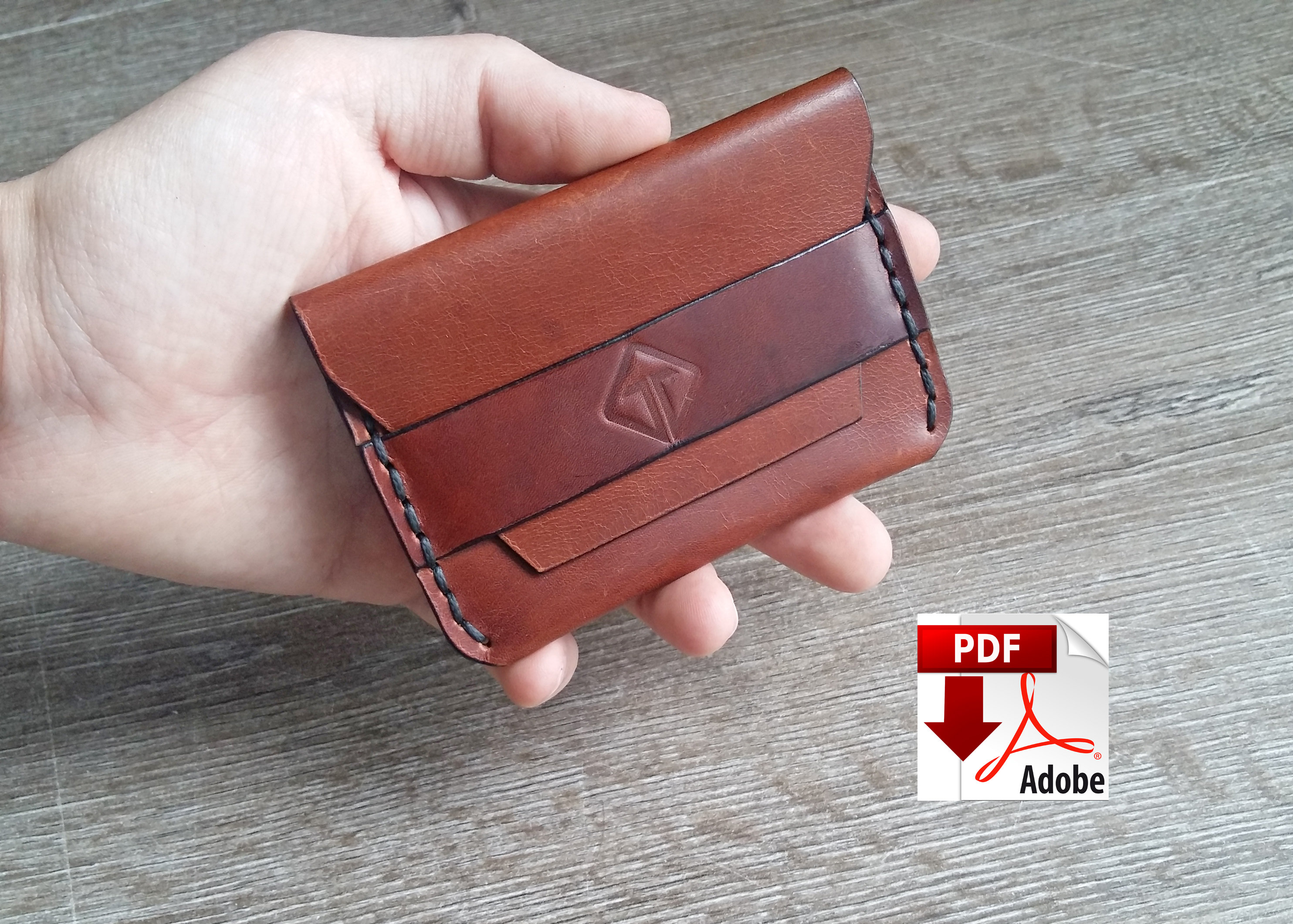 Leather Card Holder PDF Pattern Minimalist Card Holder - Etsy