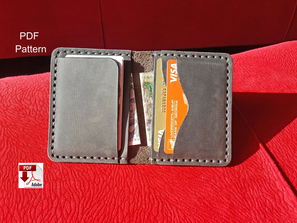PDF Wallet Pattern Leather Bifold Wallet Minimalist Wallet - Etsy