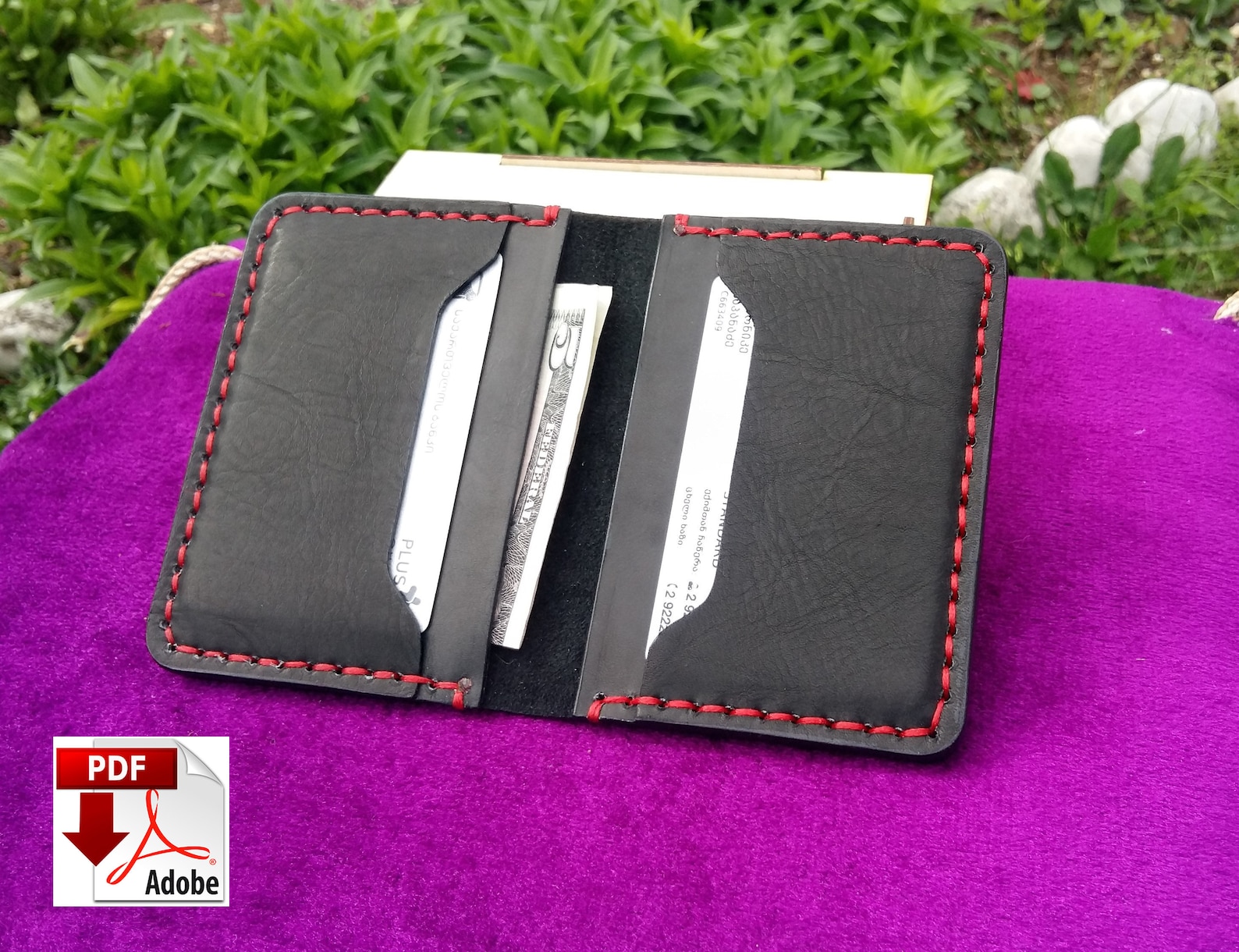 Wallet Pattern Leather Bifold Wallet Minimalist Wallet | Etsy