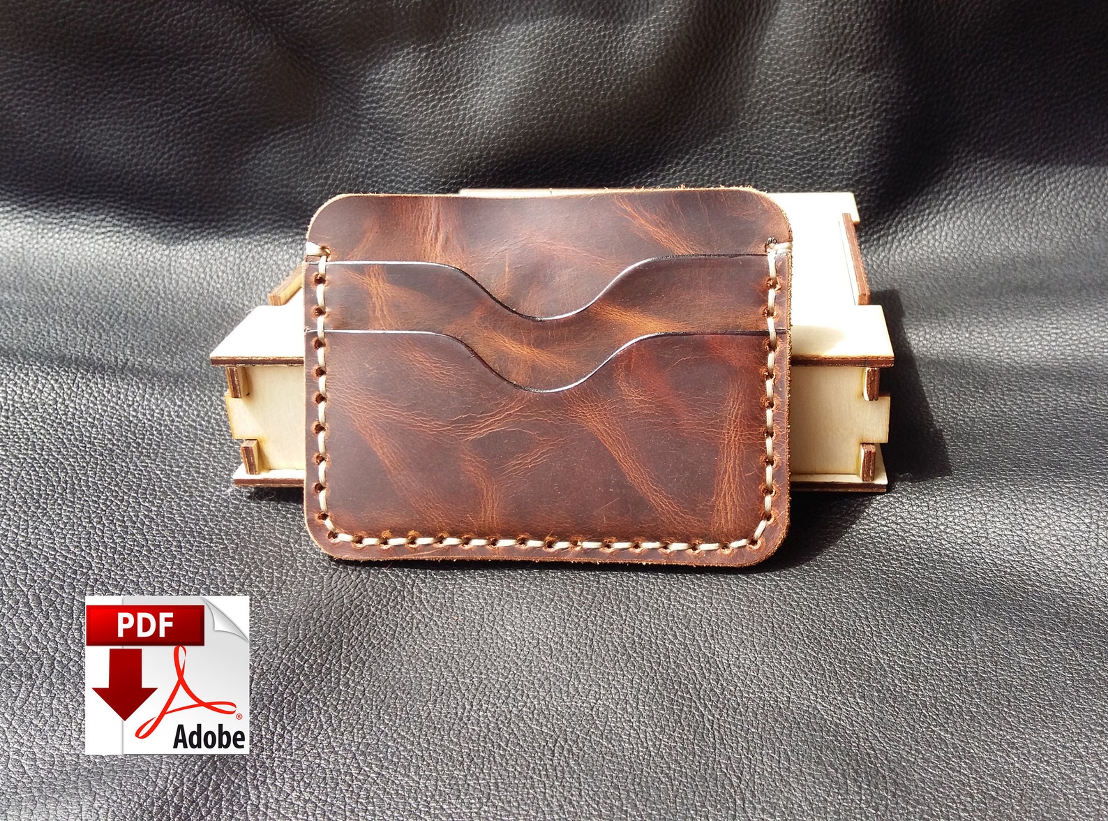 Leather Card Holder PDF Pattern Minimalist Card Holder - Etsy