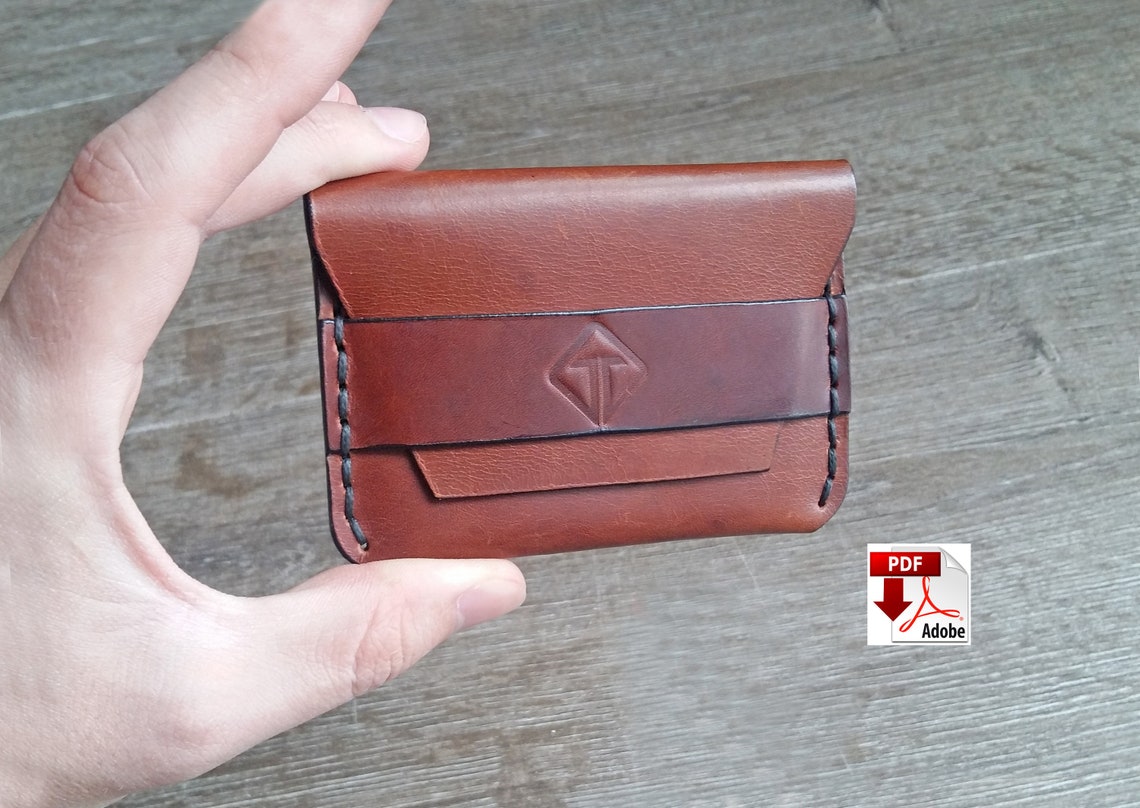 Leather Card Holder PDF Pattern Minimalist Card Holder - Etsy