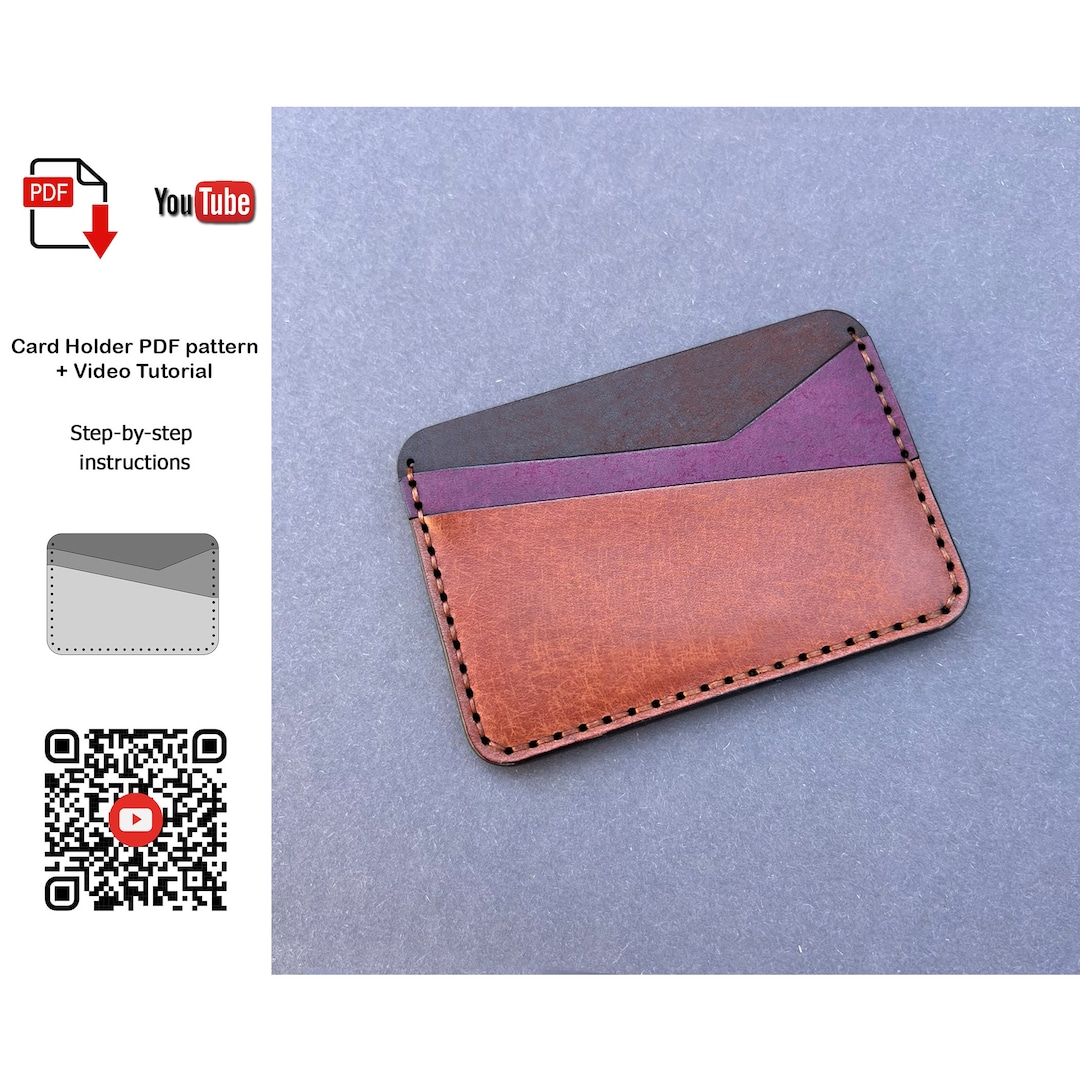 Leather Card Holder PDF Pattern, Leather Wallet PDF, Wallet Pattern ...