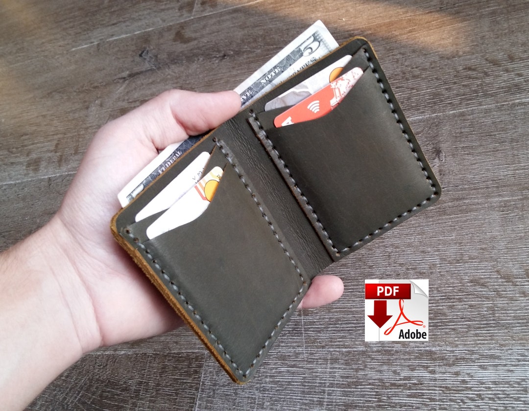 PDF Wallet Pattern, Leather Bifold Wallet, Minimalist Wallet Pattern ...