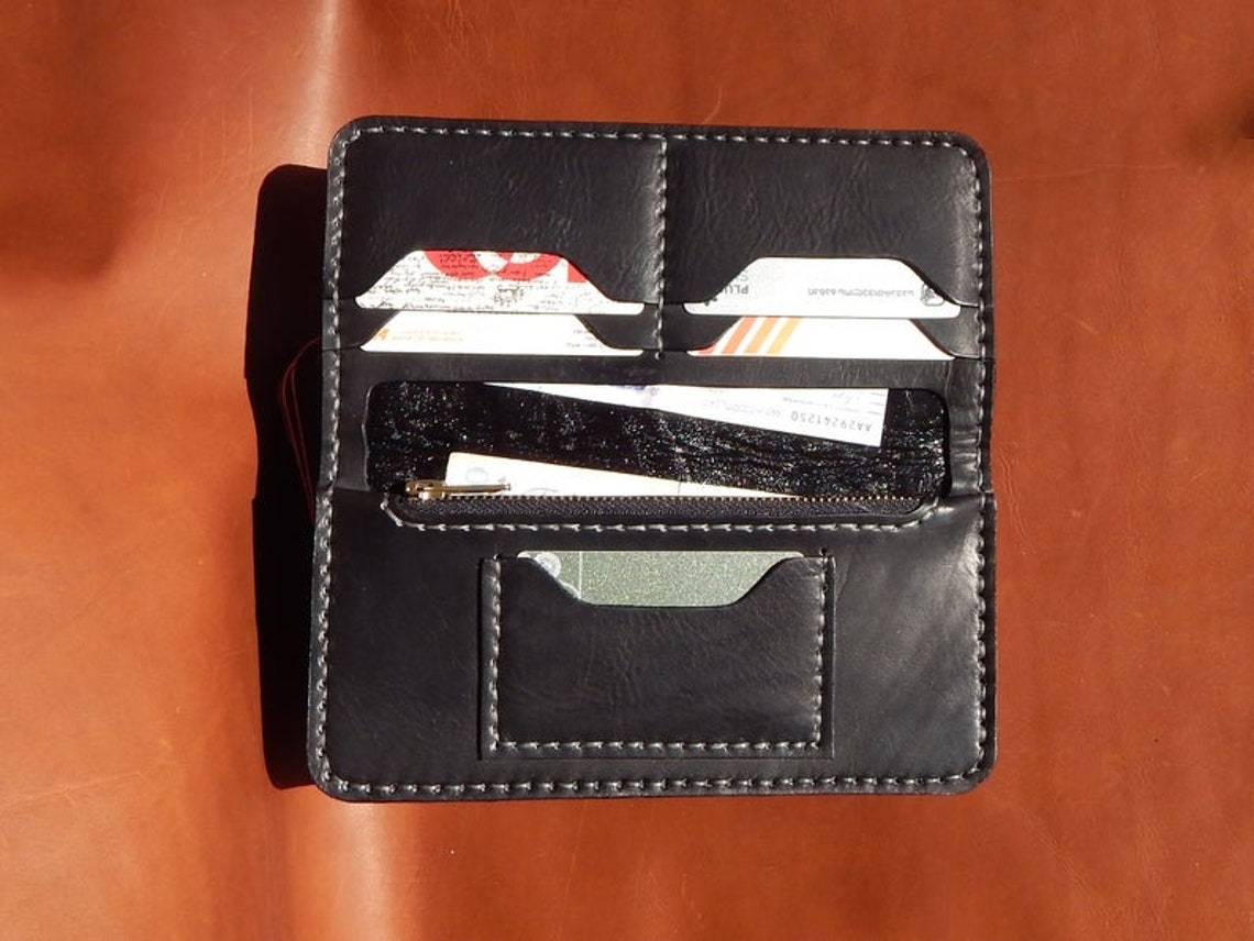 PDF Wallet Pattern, Leather Bifold Long Wallet, Minimalist Wallet ...