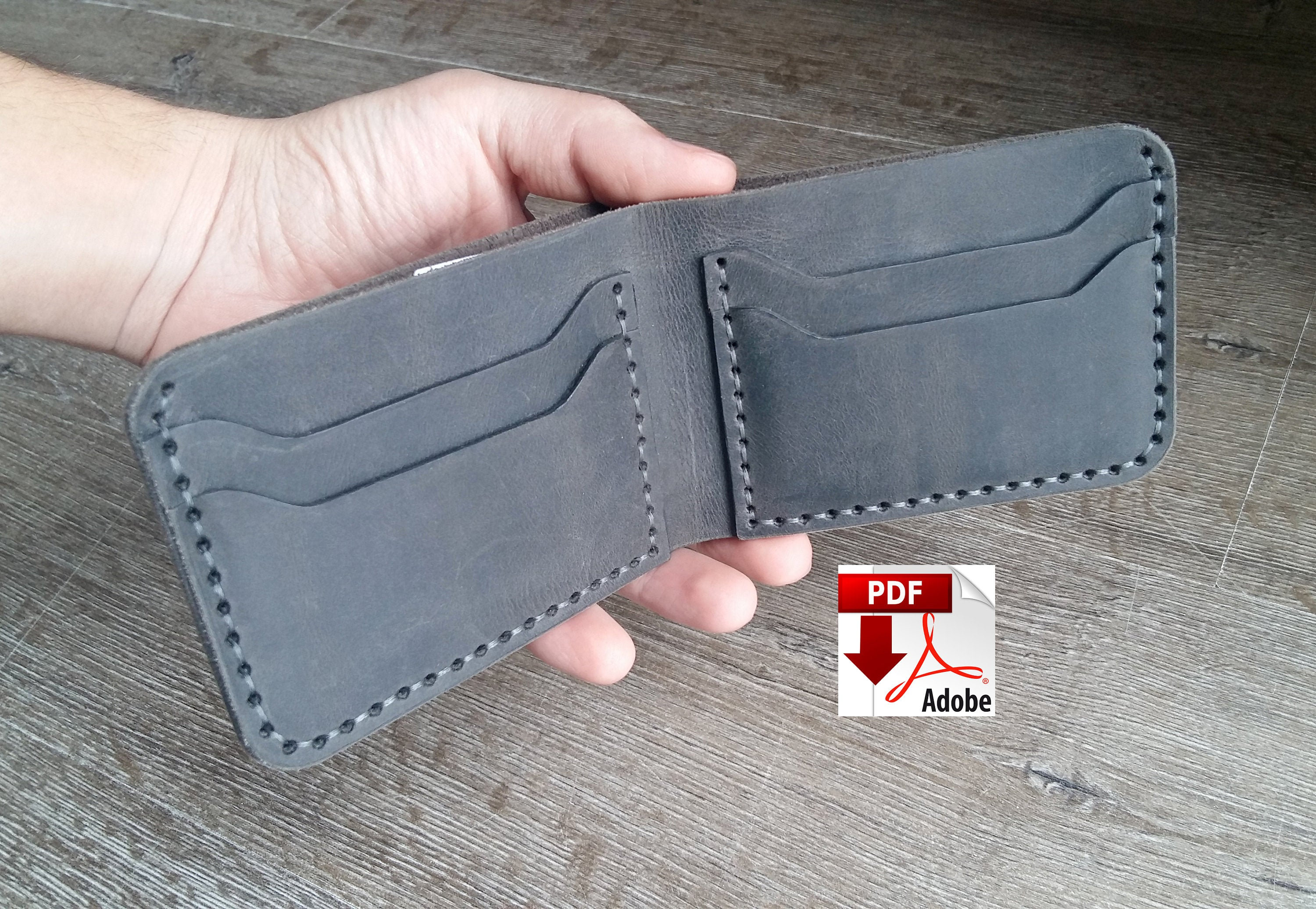 Pdf Bifold Wallet Wallet Pattern Minimalist Wallet Pattern - Etsy
