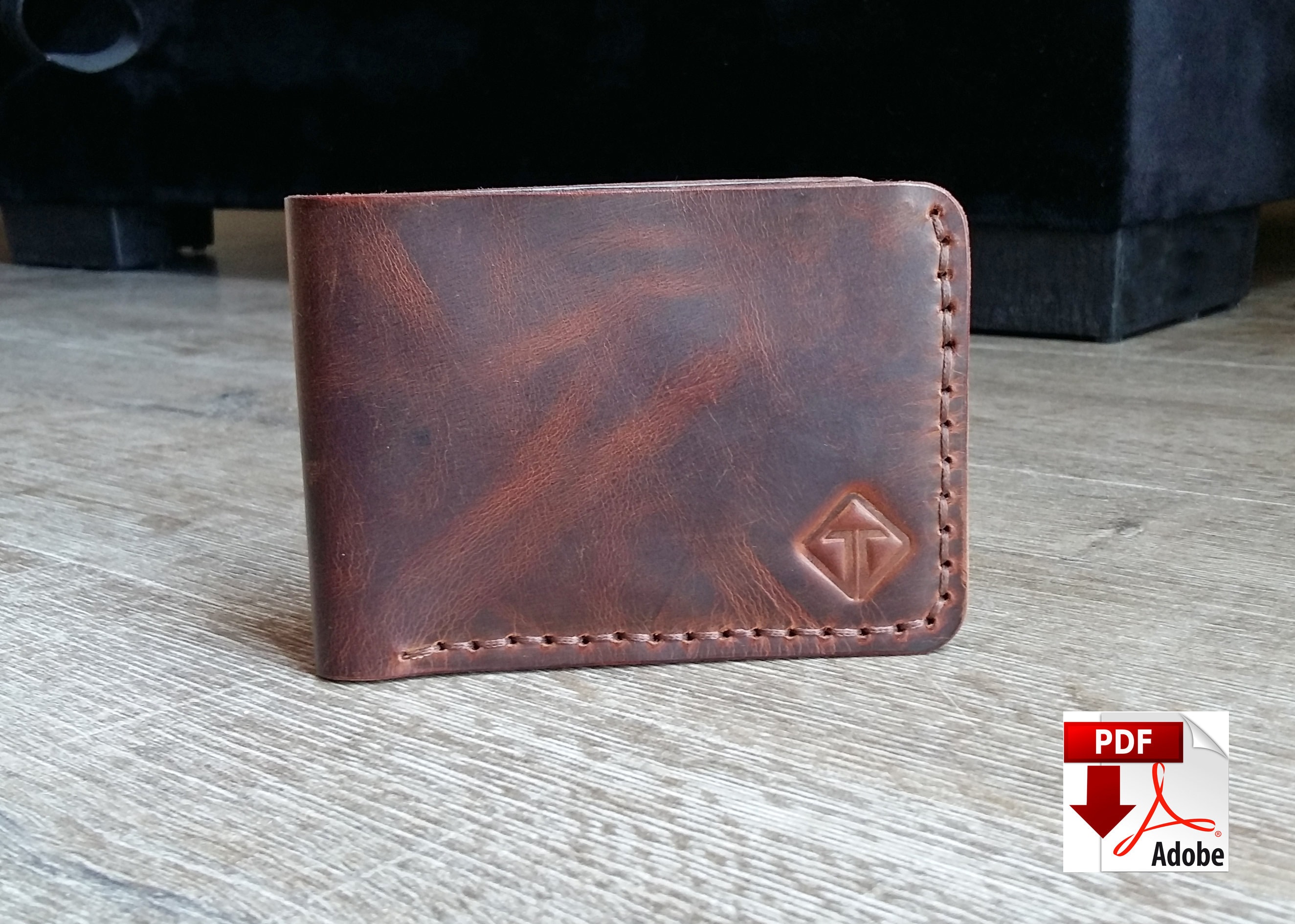 PDF Wallet Pattern Leather Bifold Wallet Minimalist Wallet - Etsy UK