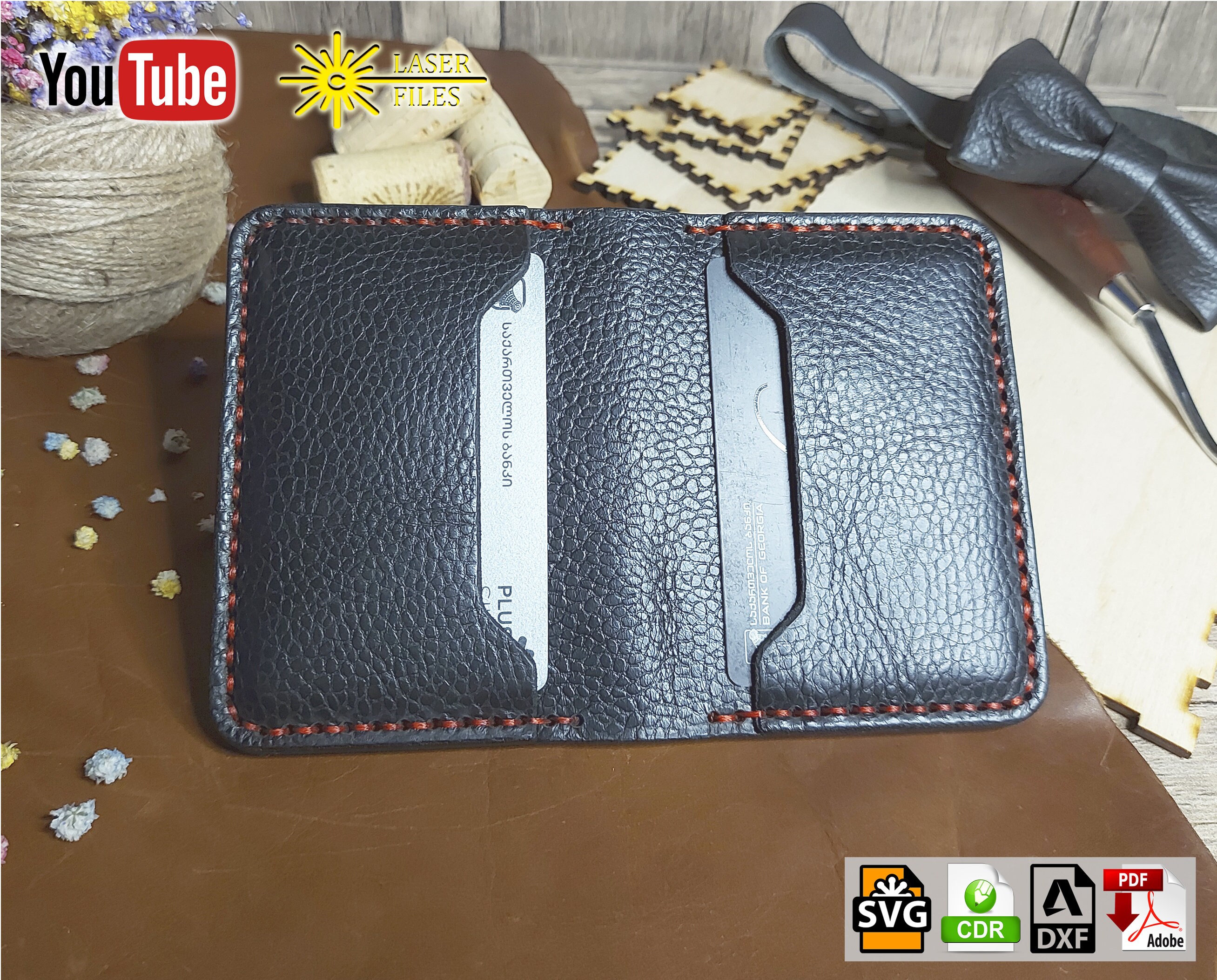 Leather Wallet Pattern SVG PDF DXF Cdr Wallet Pattern Pdf | Etsy