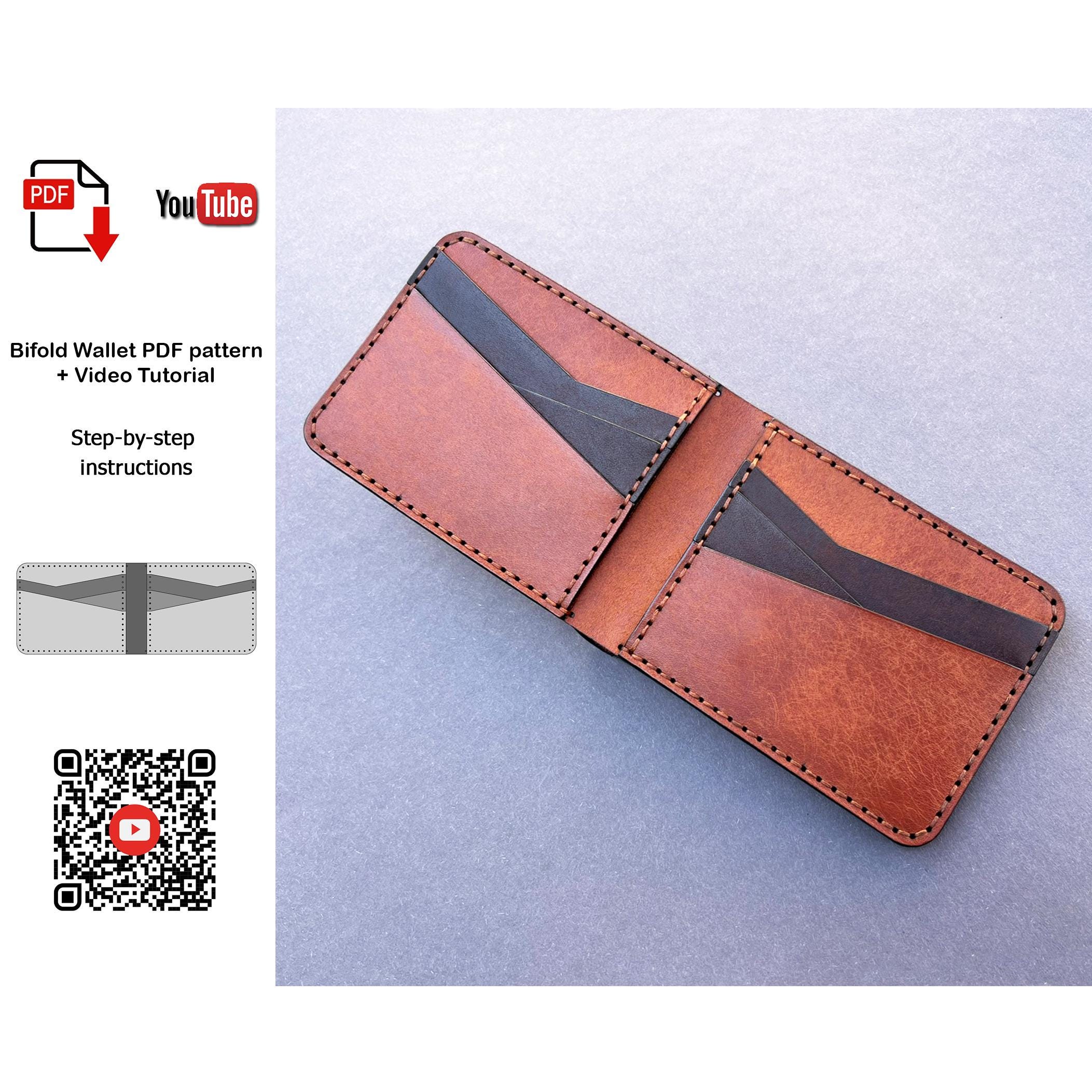 Wallet Pattern | Bifold Wallet Pattern | Leather Wallet PDF | + How to ...