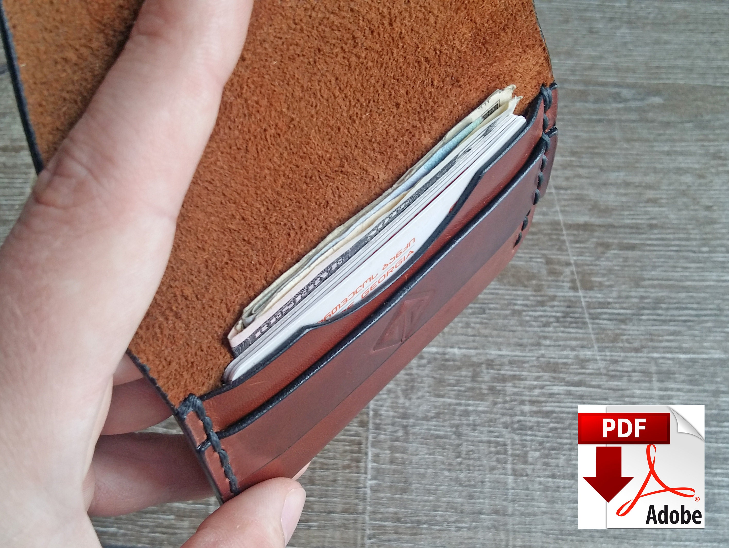 Leather Card Holder PDF Pattern Minimalist Card Holder - Etsy