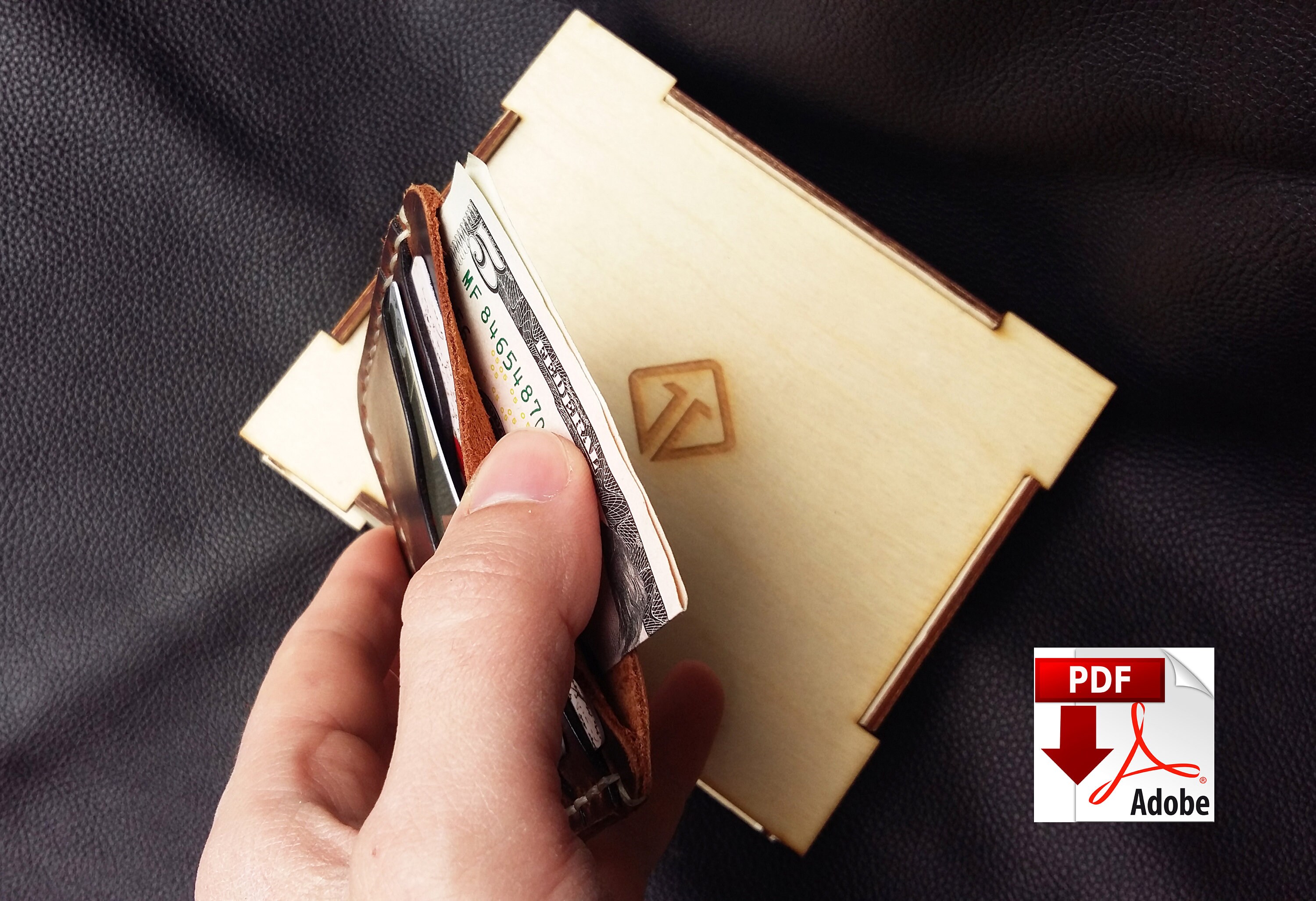 Leather Card Holder PDF Pattern Minimalist Card Holder | Etsy