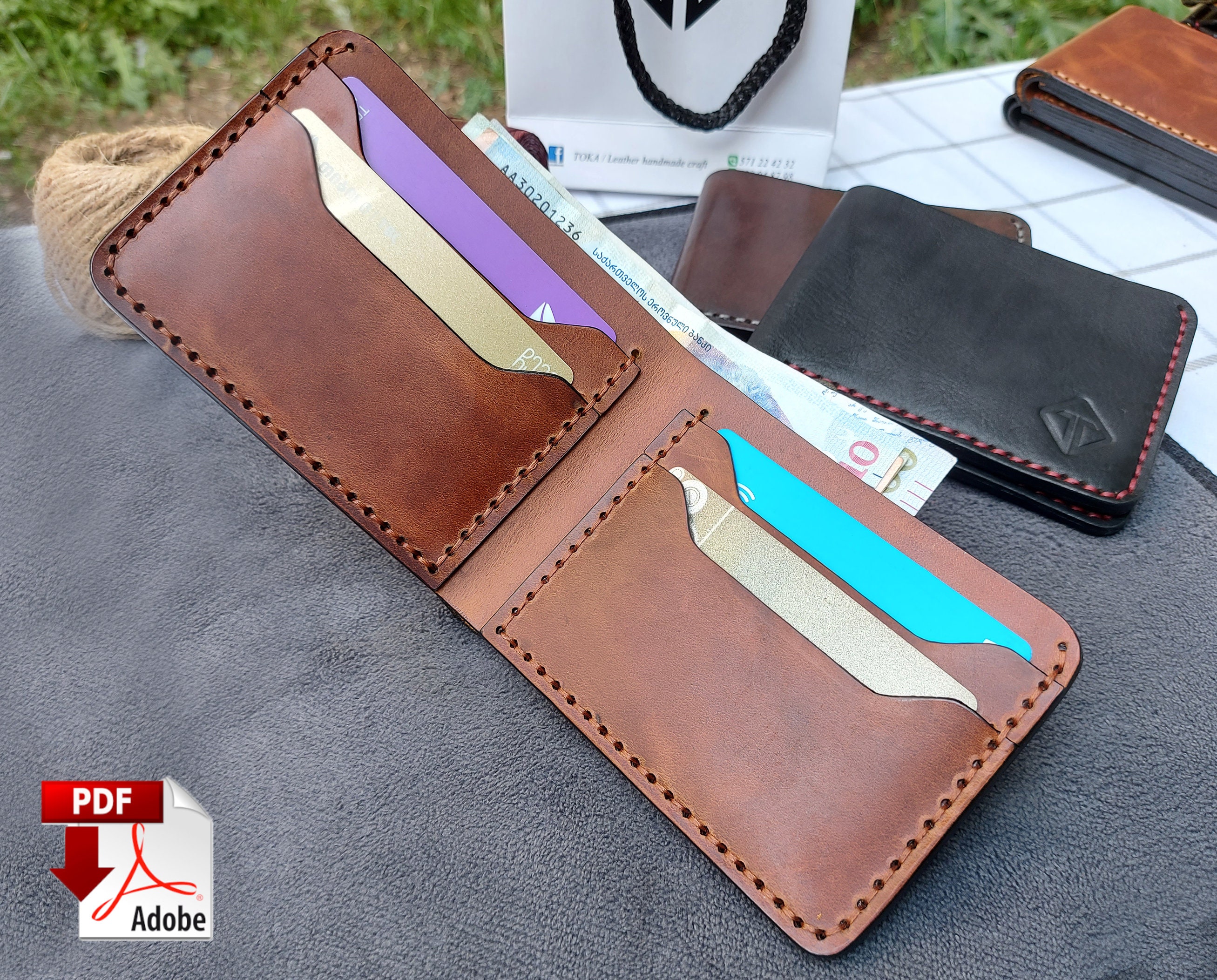 PDF Wallet Pattern Leather Bifold Wallet Minimalist Wallet - Etsy