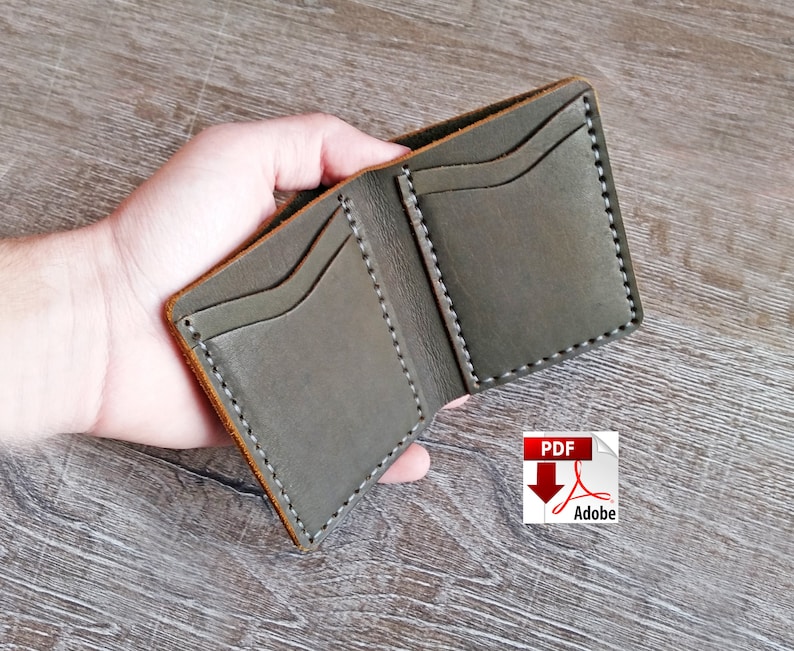 PDF wallet pattern leather bifold wallet Minimalist wallet | Etsy