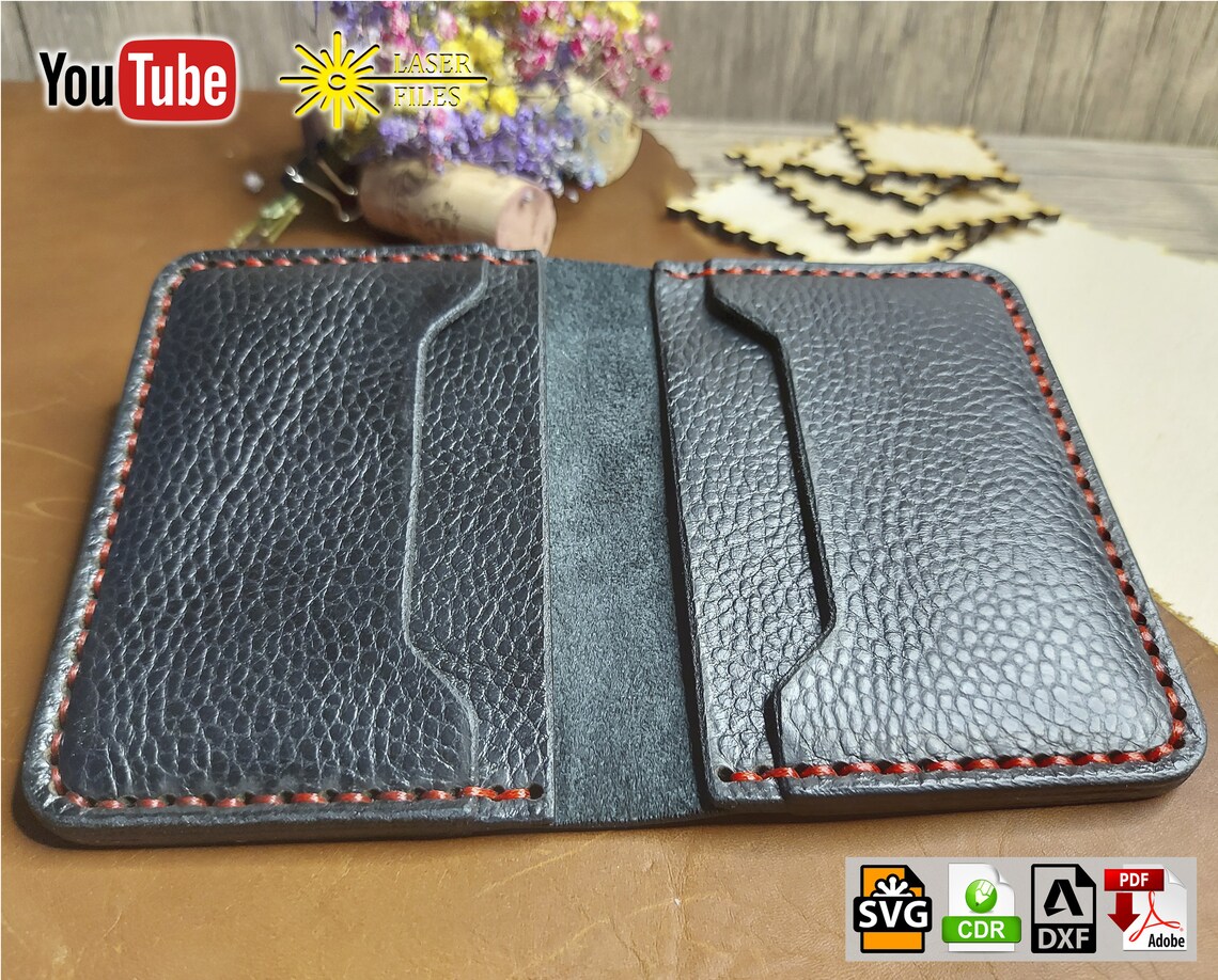 Leather Wallet Pattern SVG PDF DXF Cdr Wallet Pattern Pdf - Etsy