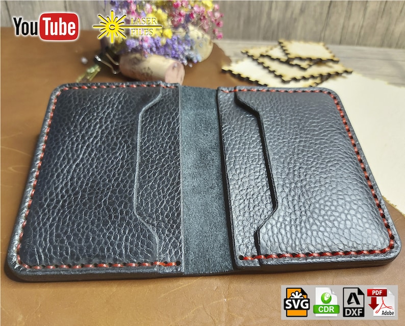 Leather Wallet Pattern SVG PDF DXF Cdr Wallet Pattern Pdf - Etsy