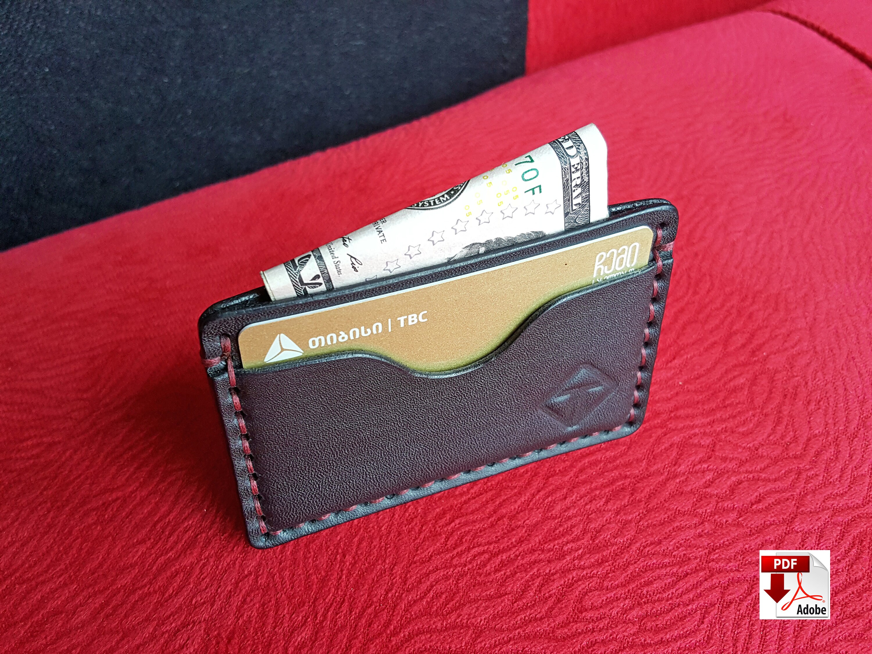 PDF Leather Card Holder Pattern Minimalist Card Holder | Etsy