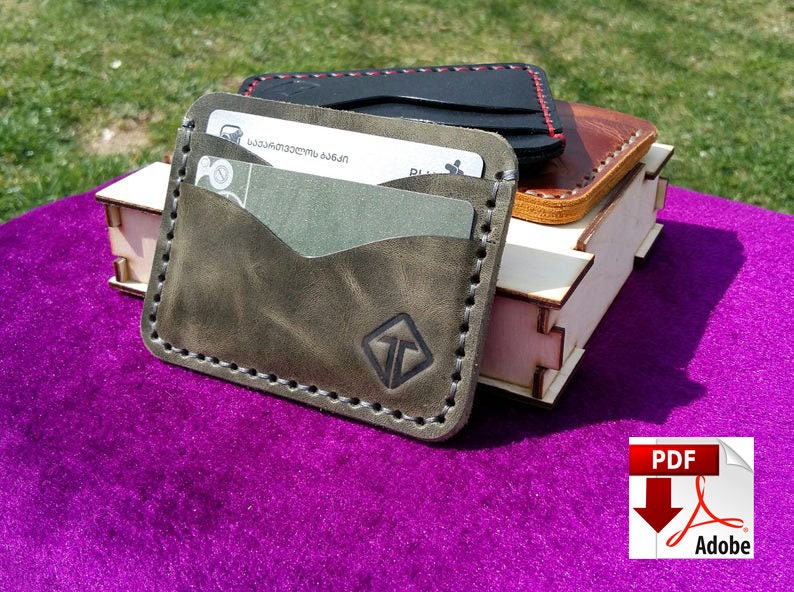 Leather Card Holder PDF Pattern, Minimalist Card Holder Pattern ...