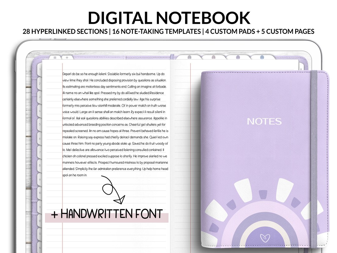 Digital Goodnotes Notebook With Tabs, Landscape, Hyperlinked Ruled ...