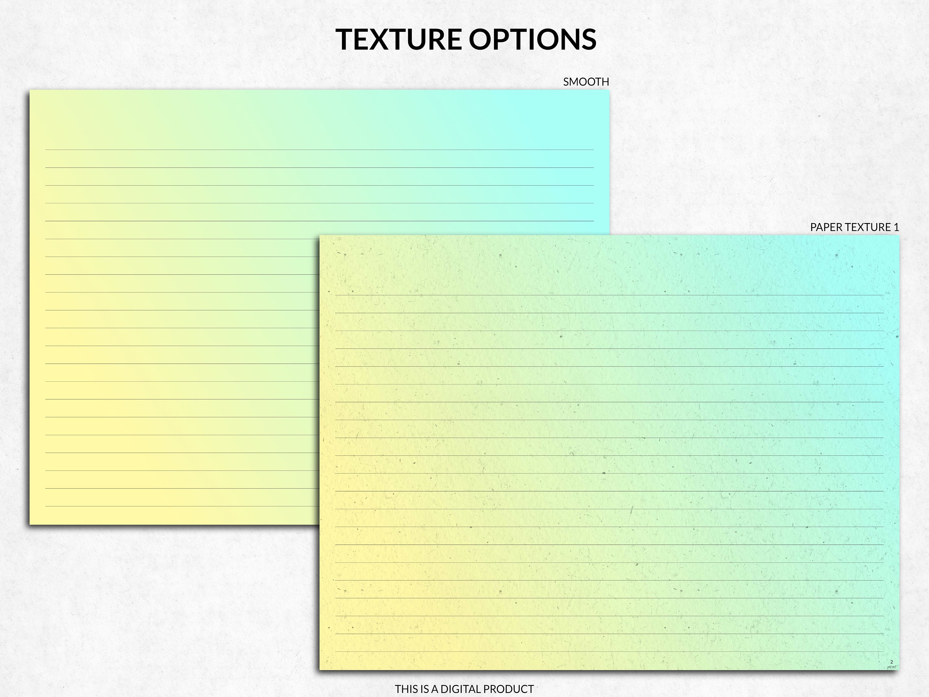 Digital Notes Paper, Landscape Digital Notebook Paper, Digital Note ...
