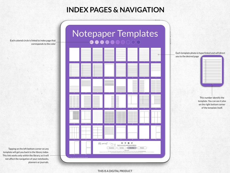 Digital Notebook Goodnotes Purple Templates, Digital Note Taking ...