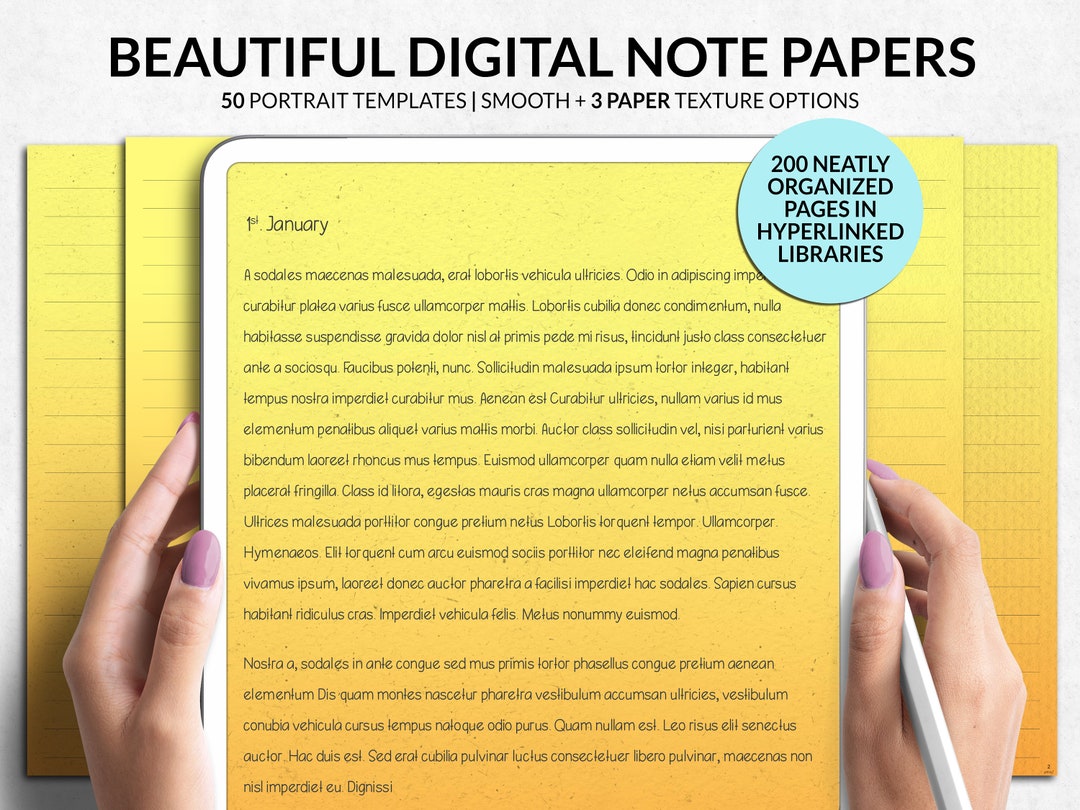 Digital Notepaper Templates, Gradient Digital Notebook Paper, Digital ...