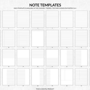 Digital Notepaper Templates, Paper Texture Digital Notebook Paper ...