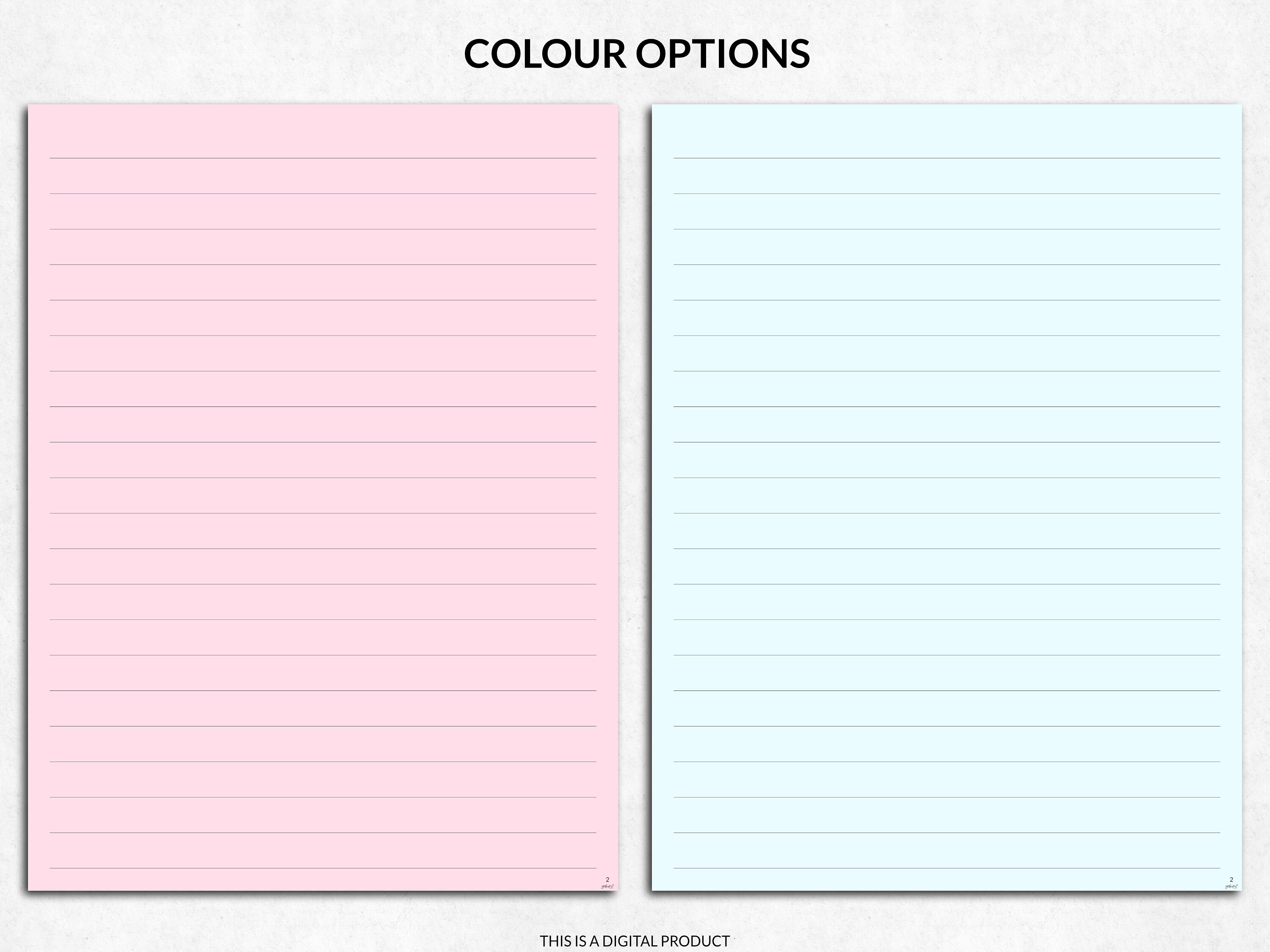 Digital Notepaper Templates Pastel Digital Notebook Paper - Etsy