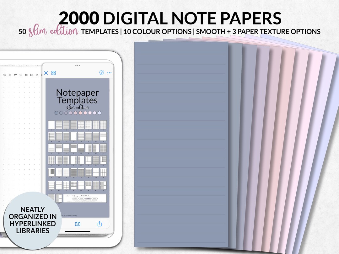 Digital Notebook Template for Split Screen on iPad Goodnotes Noteshelf ...