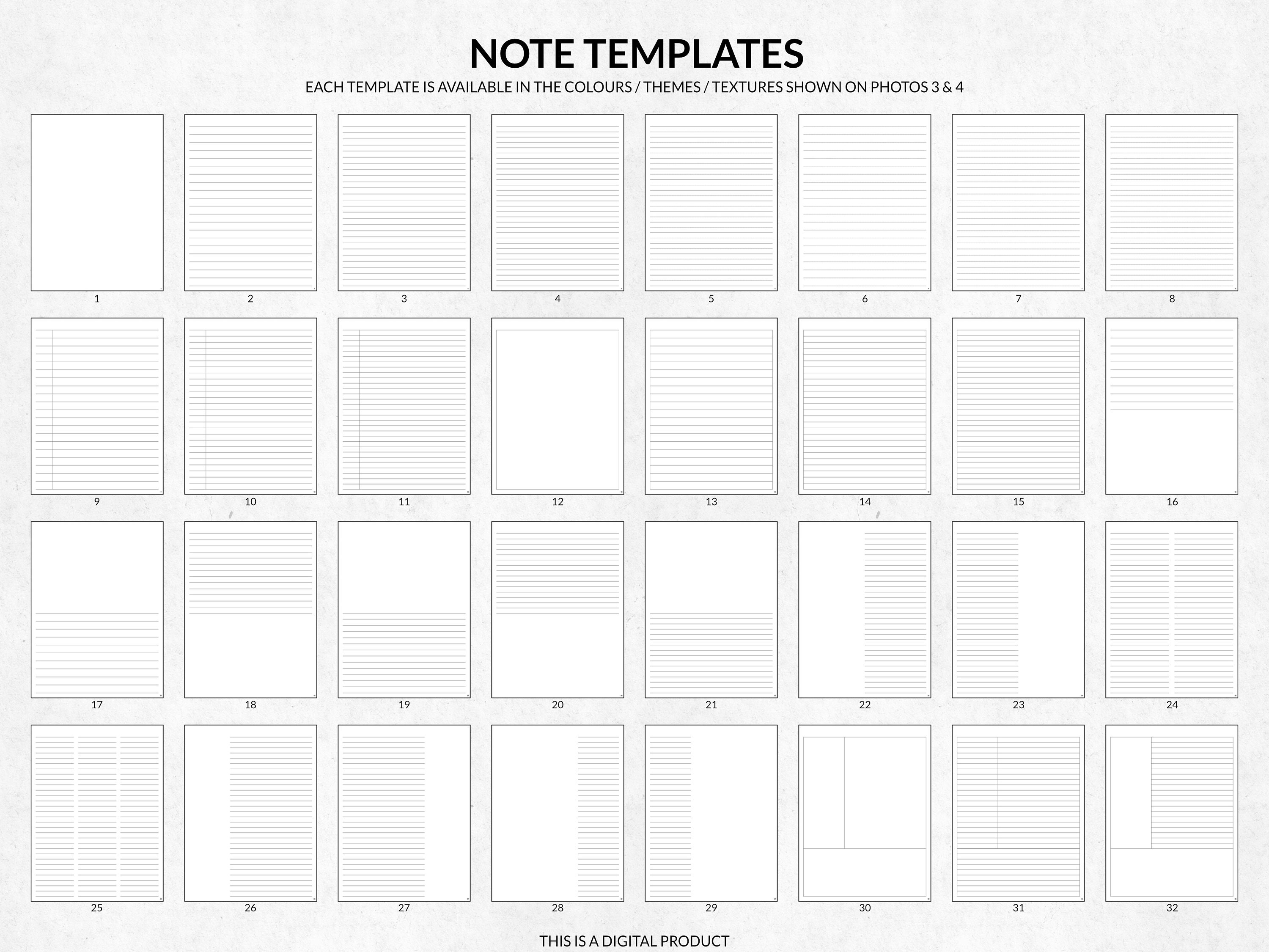 Digital Notebook Template, Digital Note Taking Template Goodnotes ...