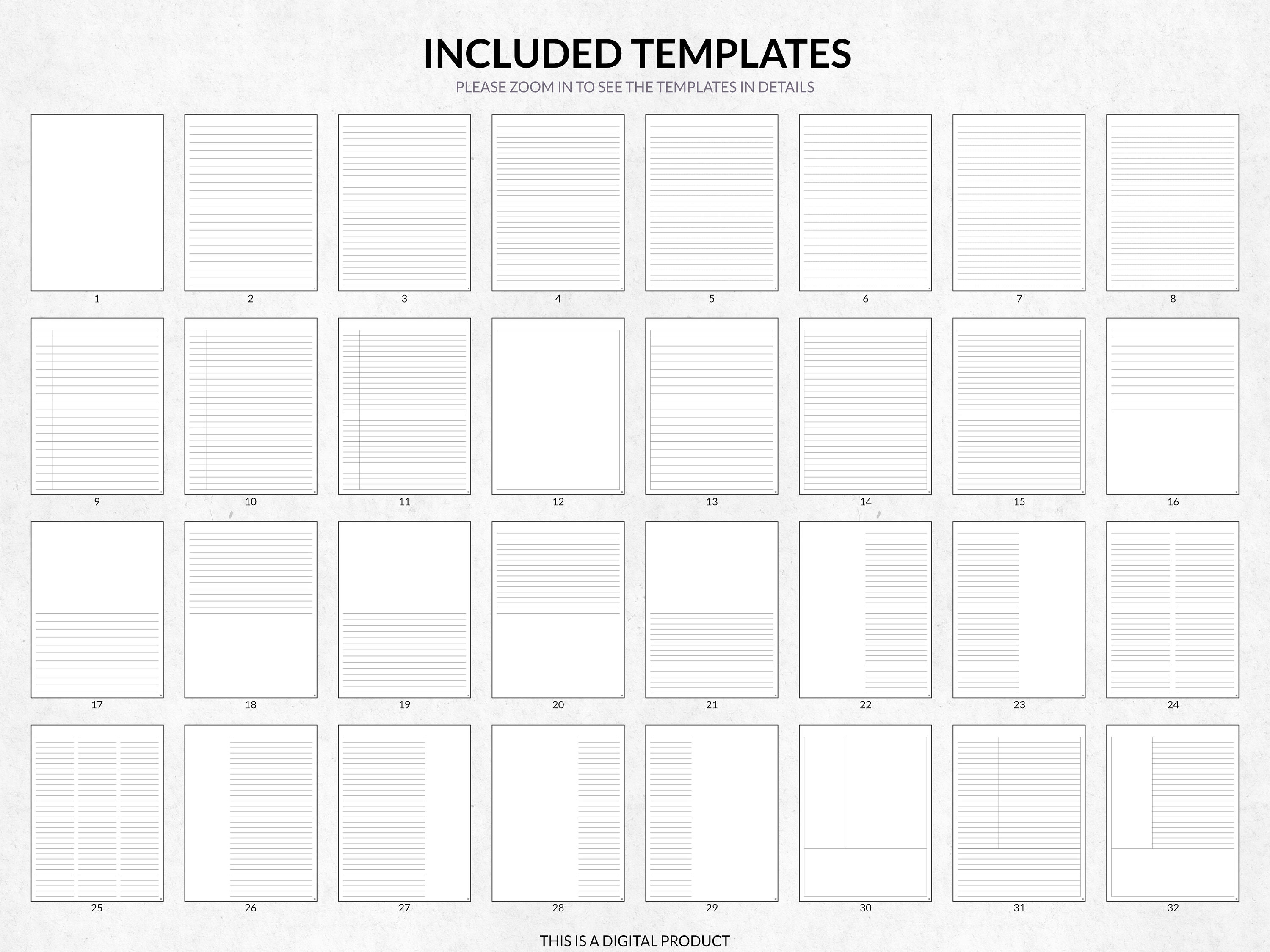 Digital Notebook for iPad and Android, Portrait Digital Notebook Covers ...