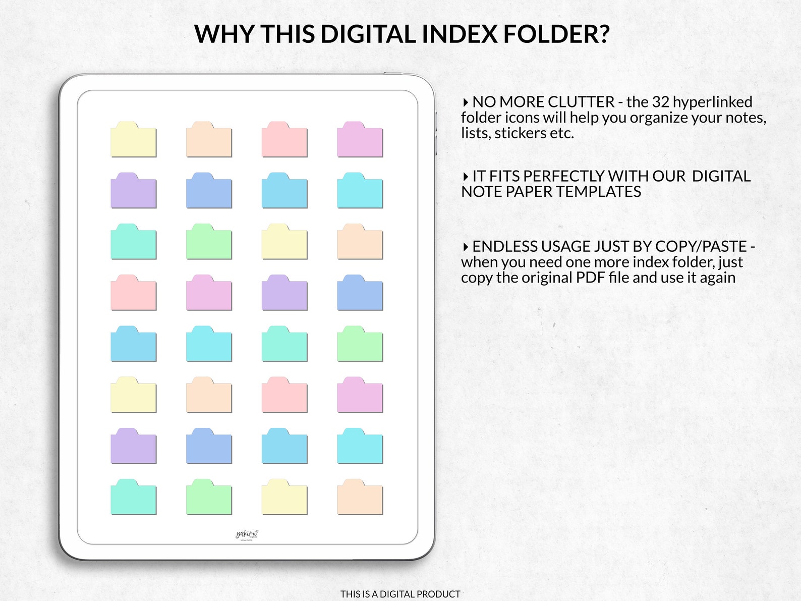 Digital Index Folder Organizer for Digital Notebook Templates and ...