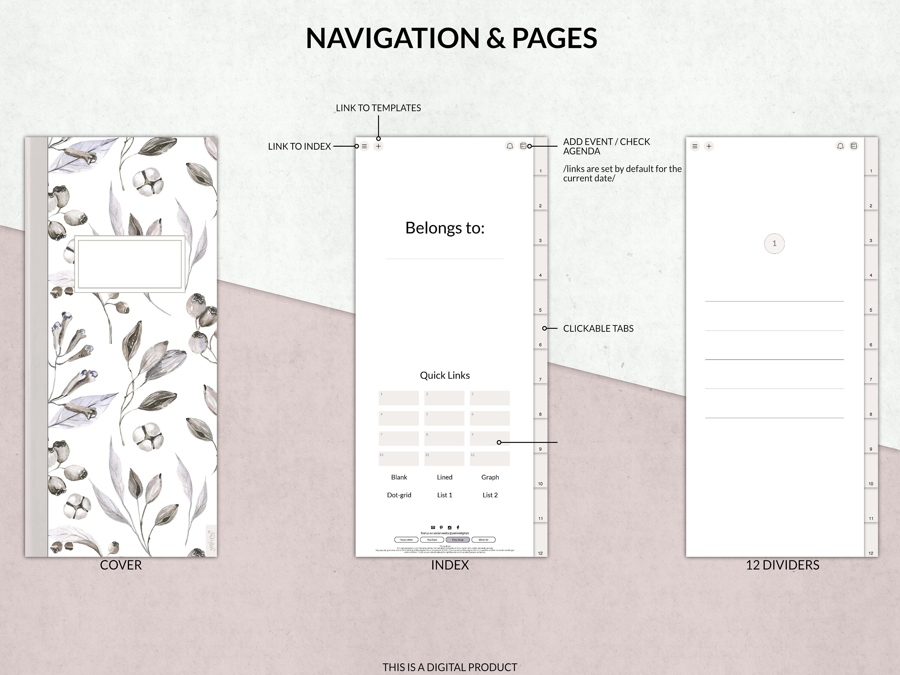 Split Screen Digital Notebook, Slim Digital Notepad, Digital Planner ...