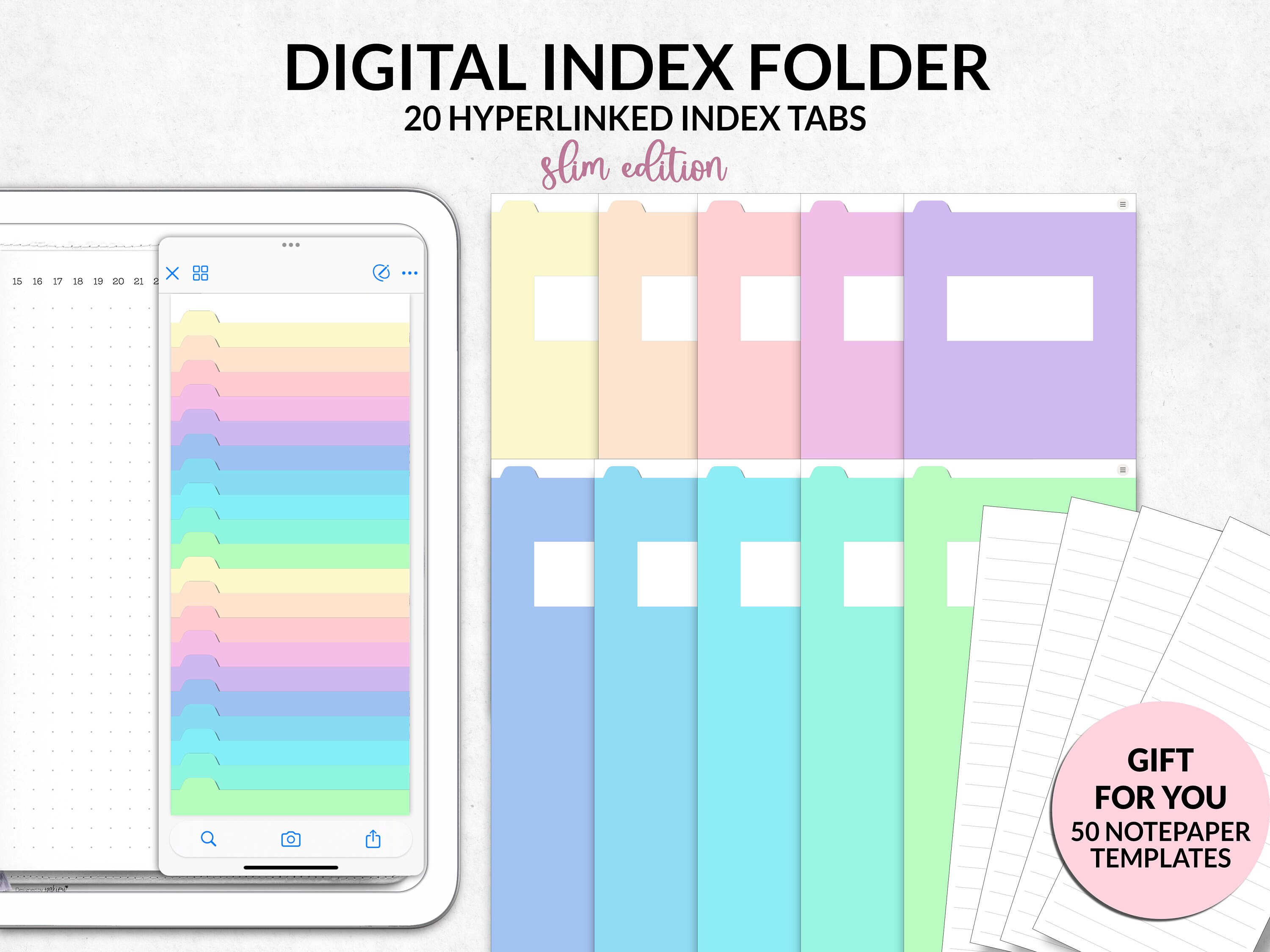 Digital Index Folder Organizer, Sidekick Organizer for iPad Digital ...