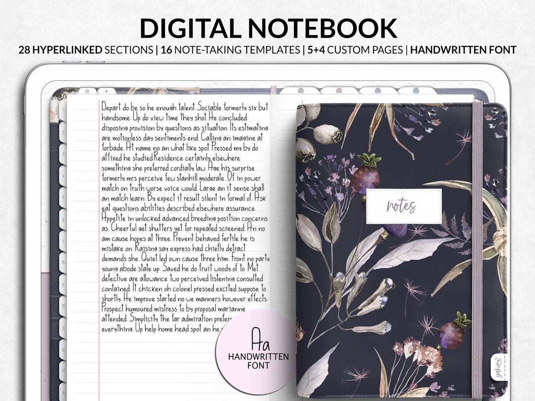 Digital Notebook With Handwritten Font for Goodnotes Notability and ...