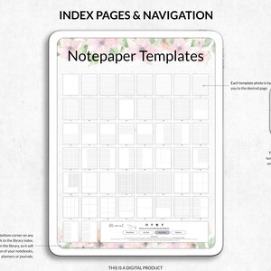 Digital Notepaper Templates, Paper Texture Digital Notebook Paper ...