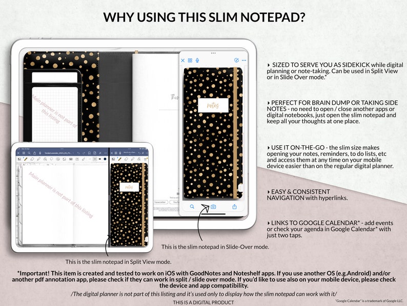 Realistic Digital Goodnotes Notebook With Tabs Split View - Etsy